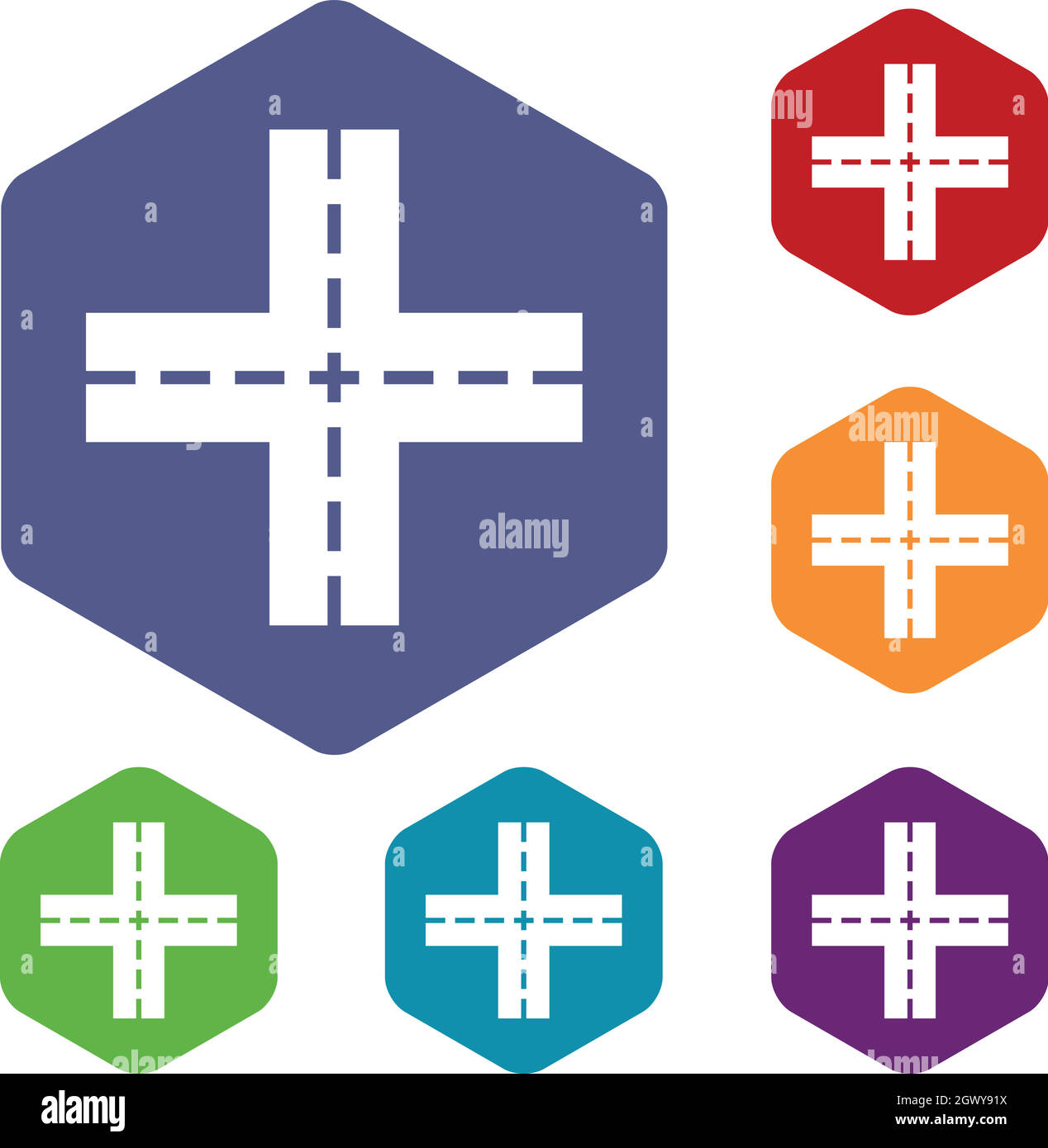 Crossing road icons set Stock Vector Image & Art - Alamy