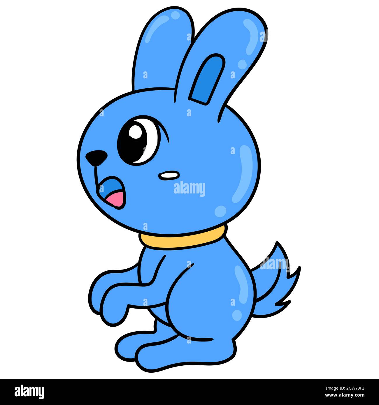 blue rabbit is standing cute pet Stock Vector Image & Art - Alamy