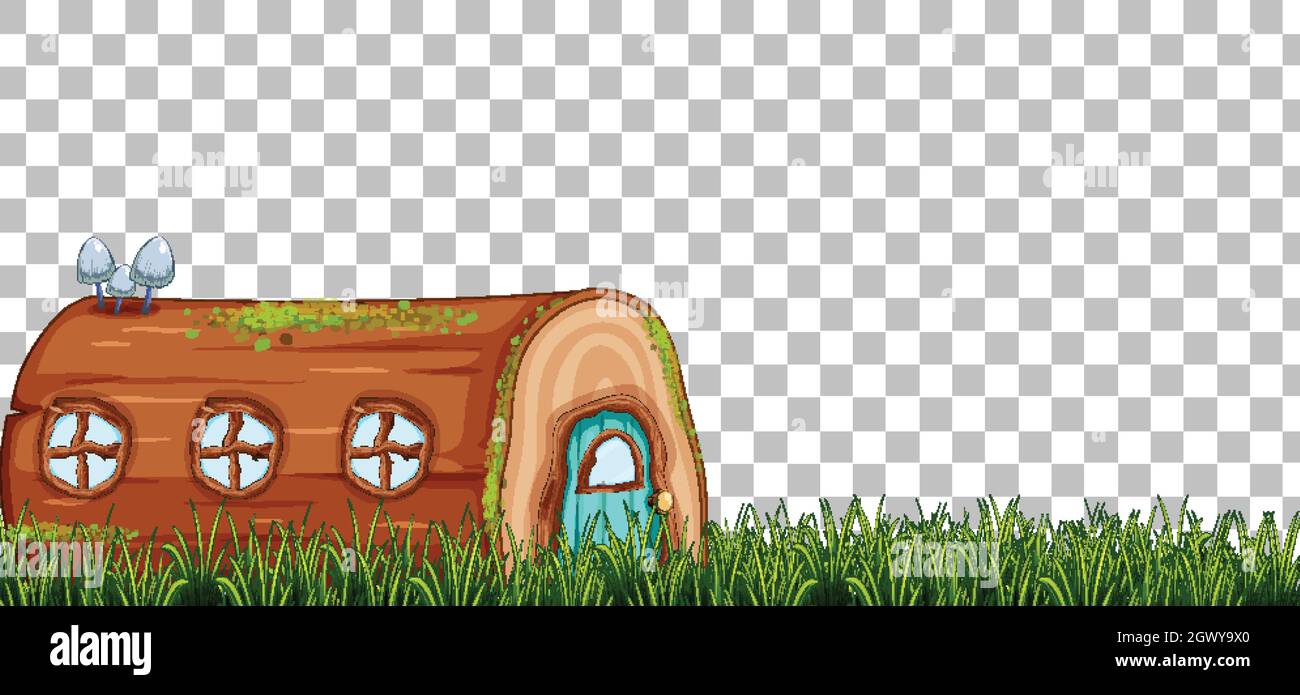 Fantasy timber house on transparent background illustration Stock ...