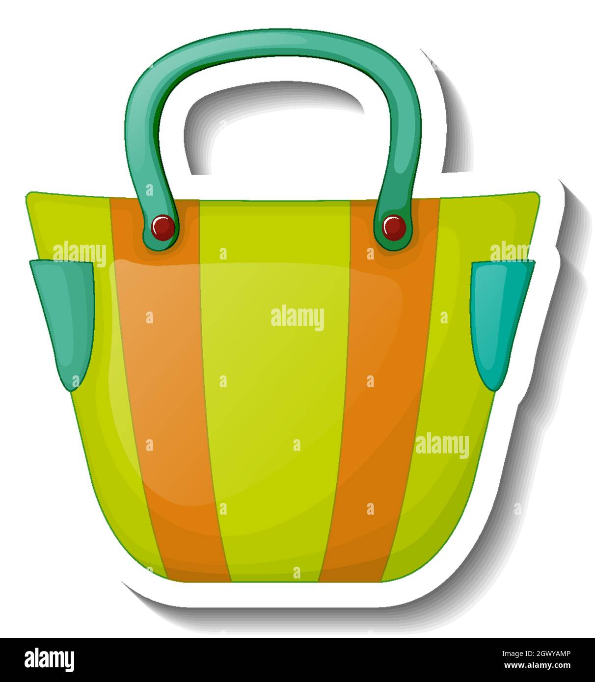 A sticker template with a women handbag isolated illustration Stock ...