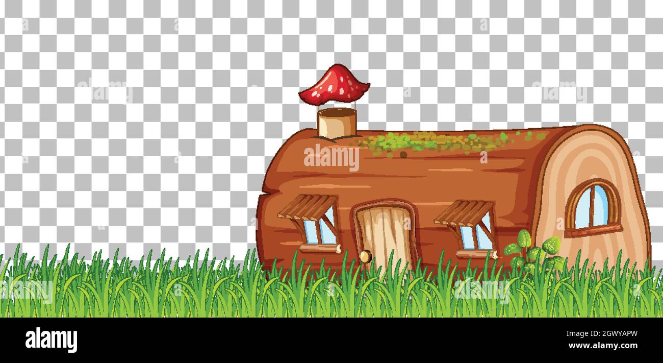 Fantasy timber house on transparent background illustration Stock ...