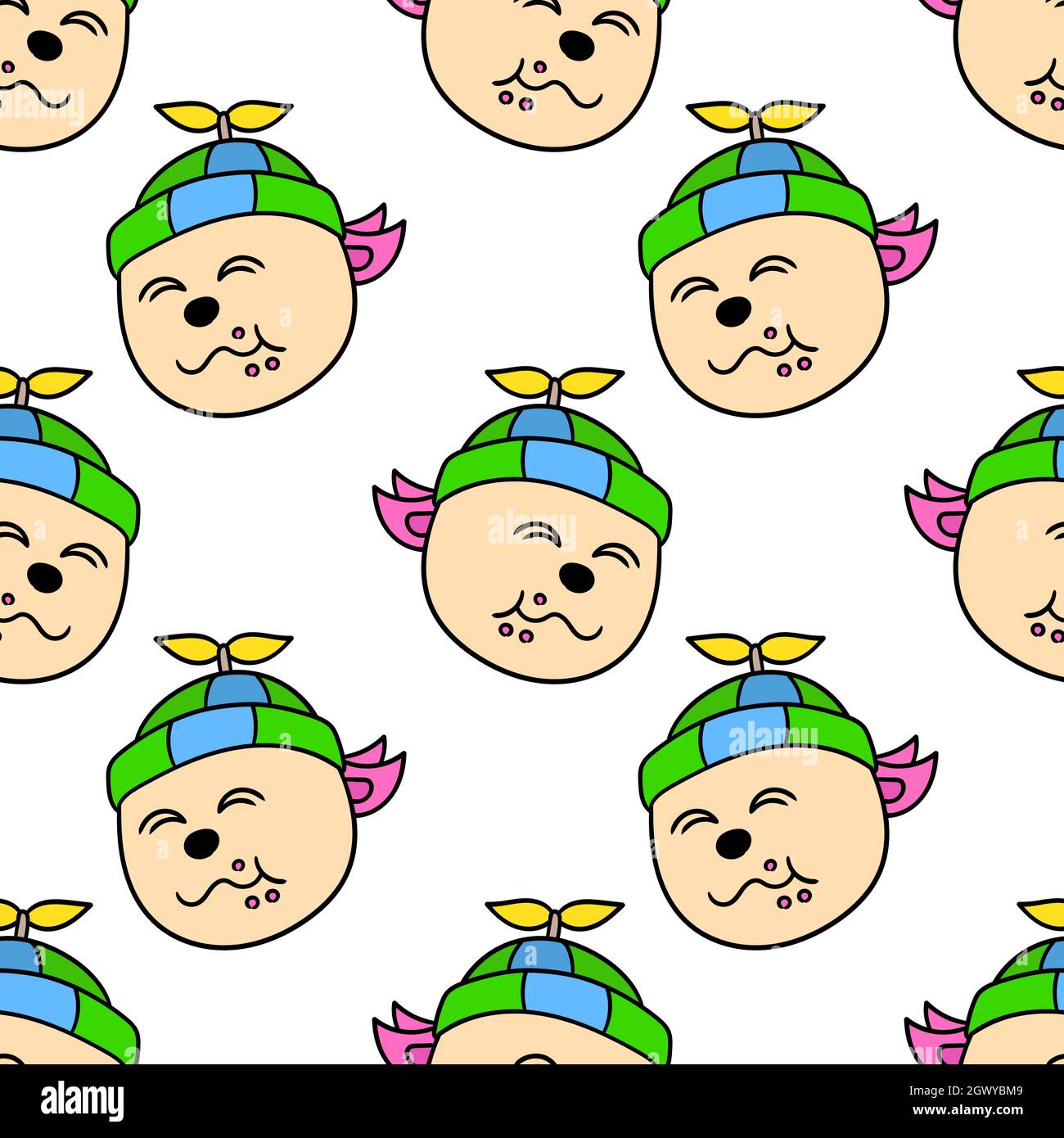 smile eat boy seamless pattern textile print Stock Vector Image & Art ...