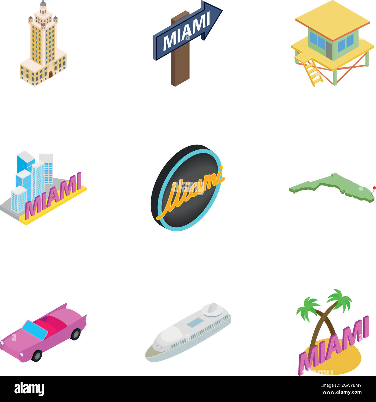 Map of miami beach hi-res stock photography and images - Alamy