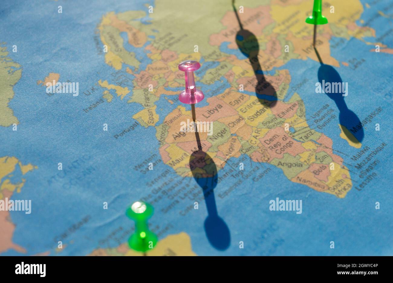 World map focus india hi-res stock photography and images - Alamy