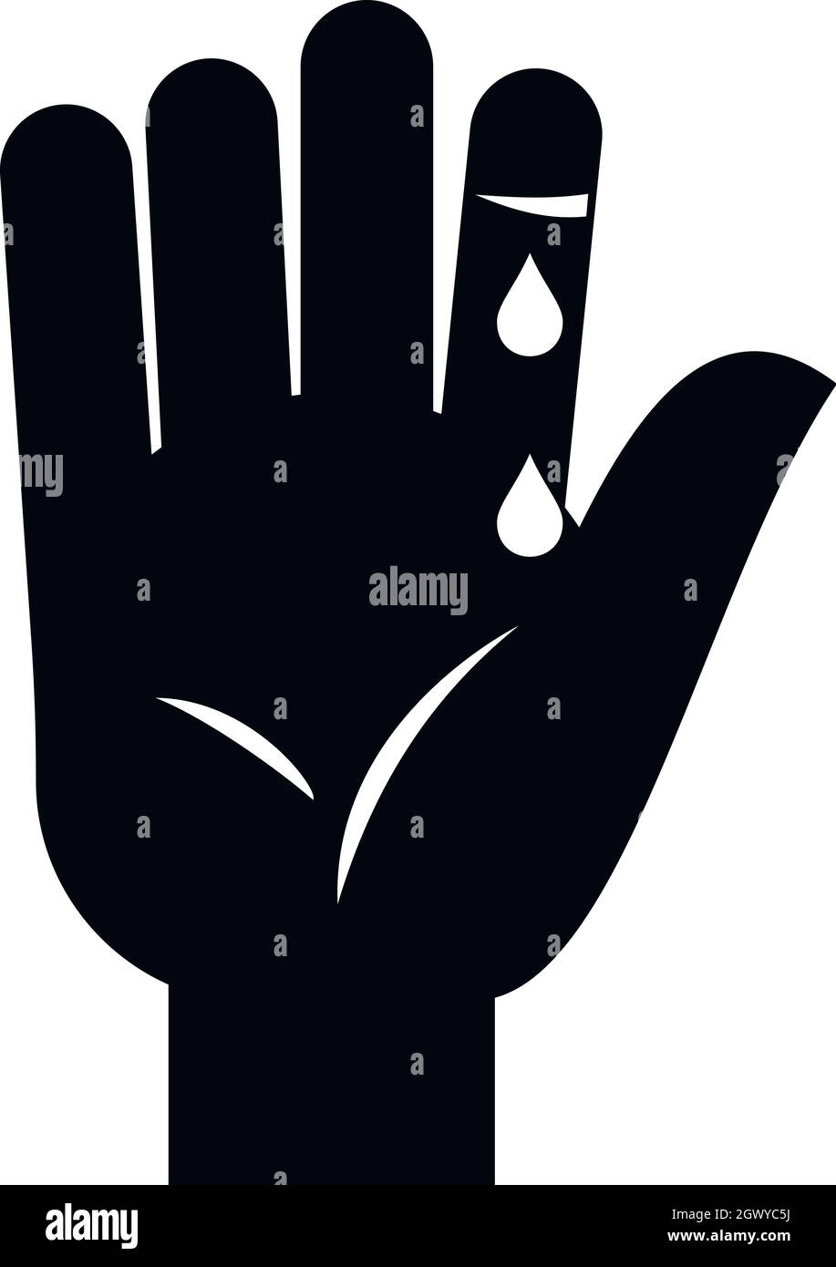 Finger with blood dripping icon, simple style Stock Vector Image & Art ...