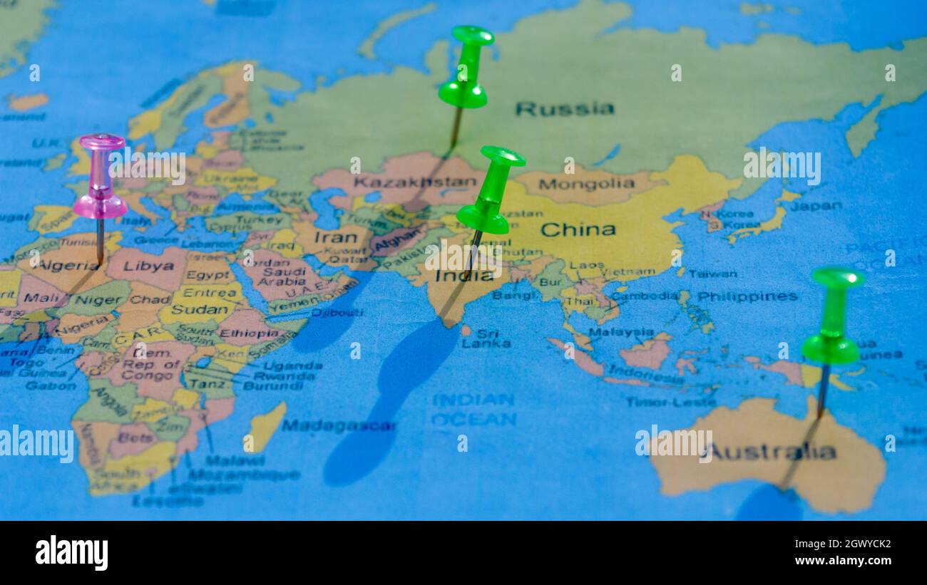 Physical map with political map hi-res stock photography and images - Alamy