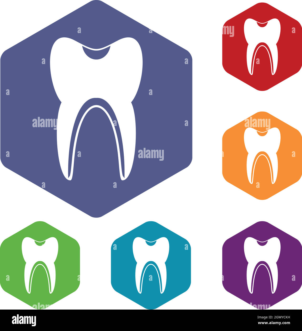 Tooth icons set Stock Vector Image & Art - Alamy