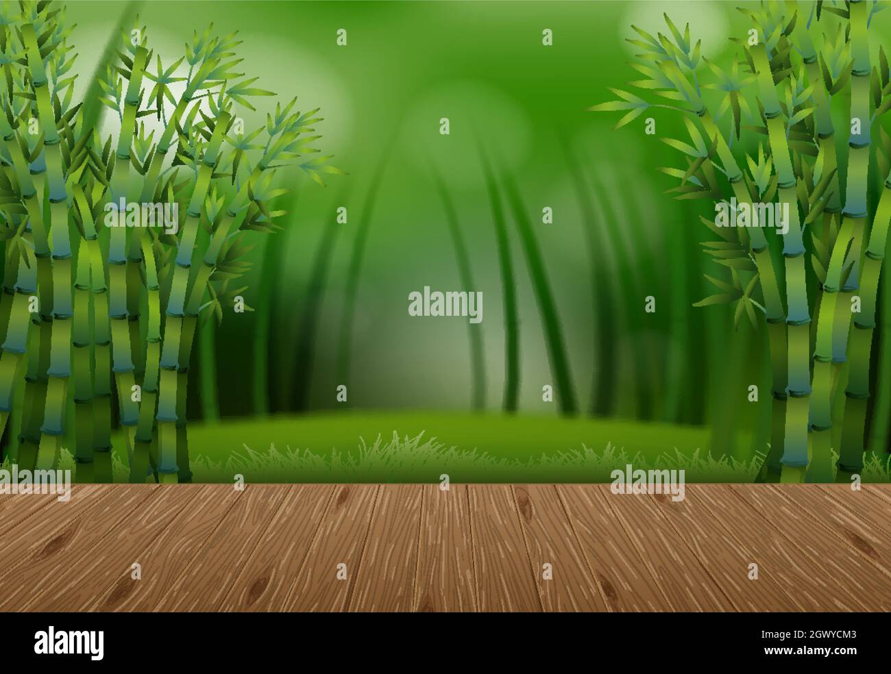Empty nature landscape scene with blur background illustration Stock ...