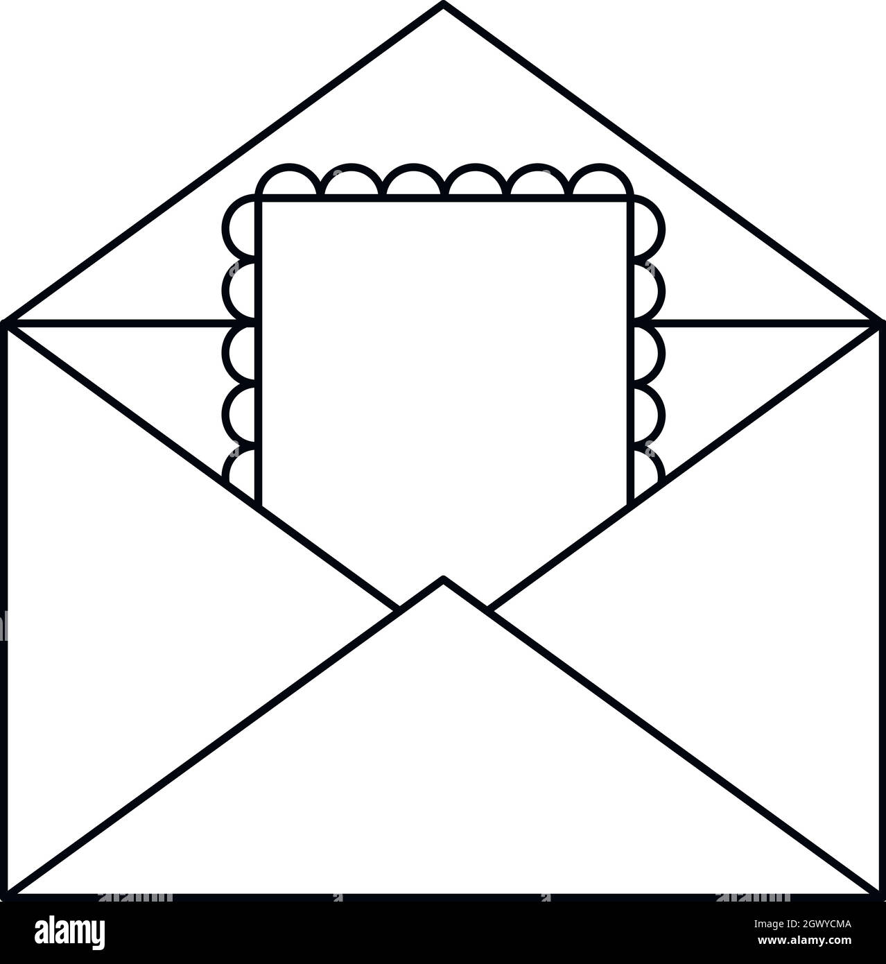 Greeting card in envelope icon, outline style Stock Vector Image & Art ...