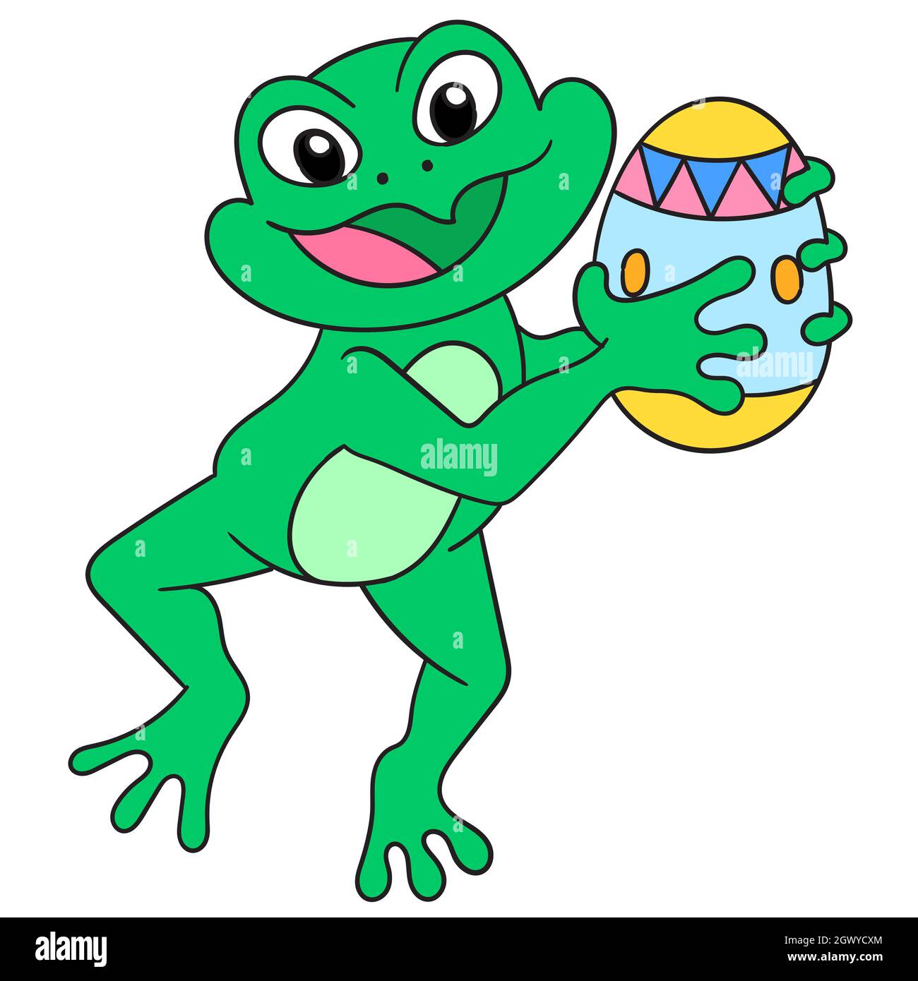 happy frogs carrying eggs are celebrating easter Stock Vector Image ...