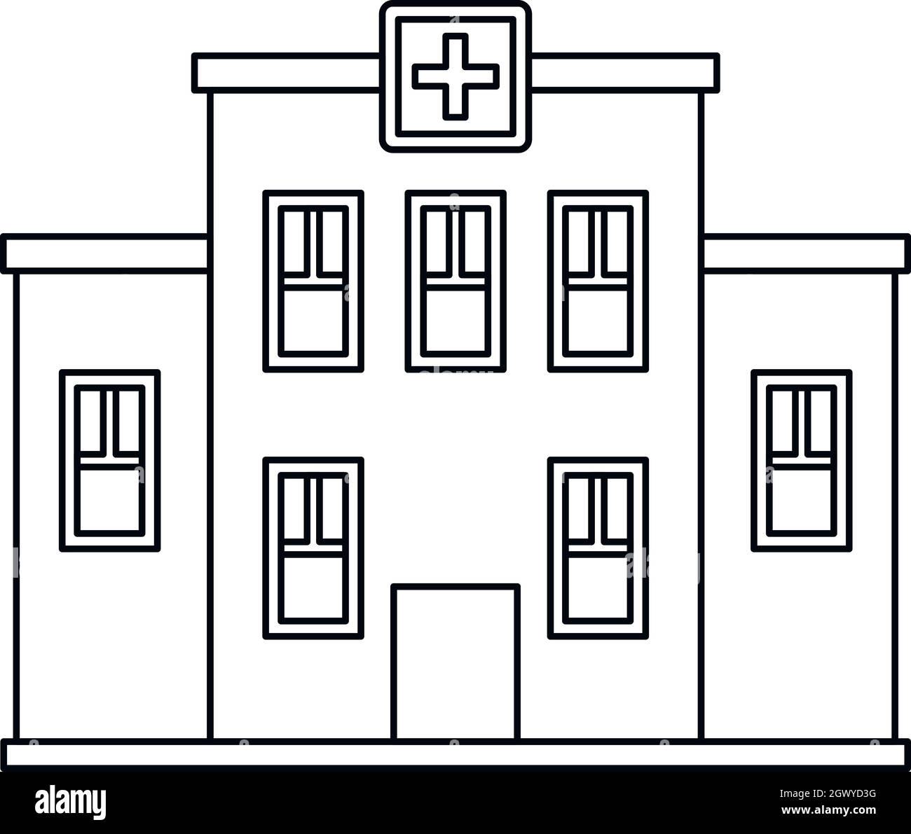 Hospital building icon, outline style Stock Vector Image & Art - Alamy