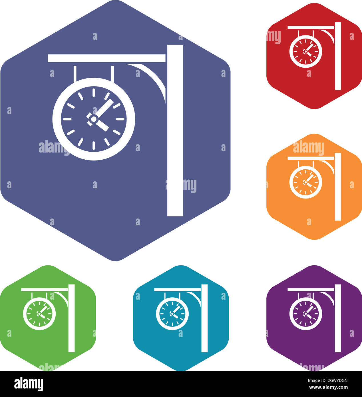 Station clock icons set Stock Vector Image & Art - Alamy