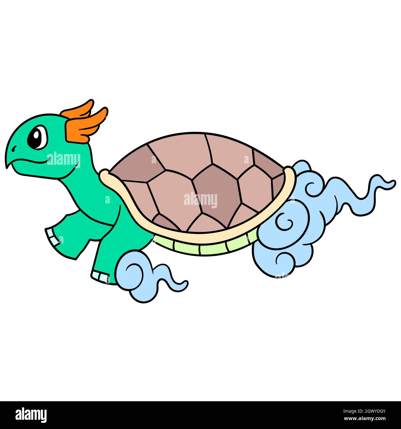 turtle god another ruler flew above the clouds Stock Vector Image & Art ...