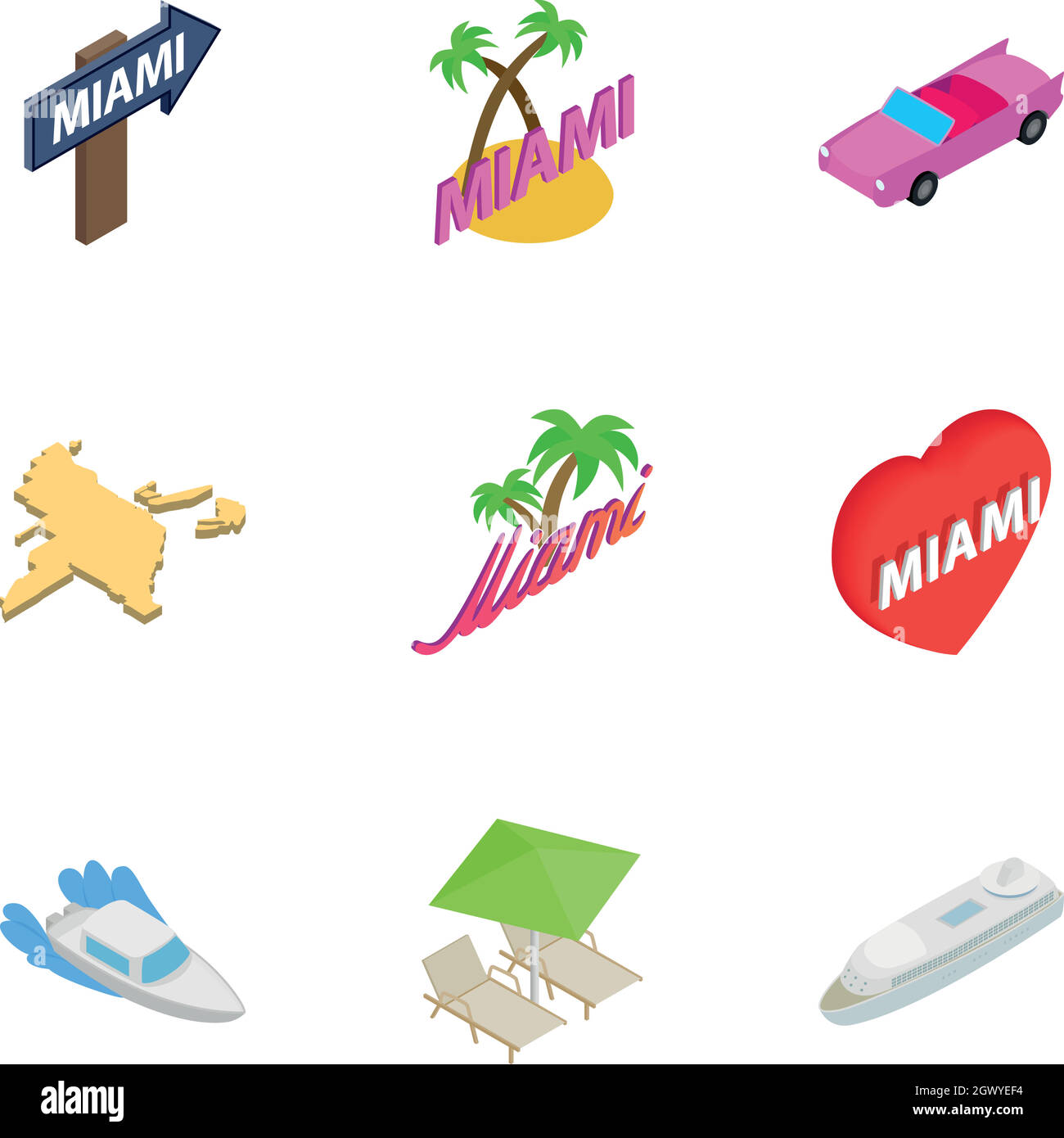Map Of Miami Cut Out Stock Images & Pictures - Alamy