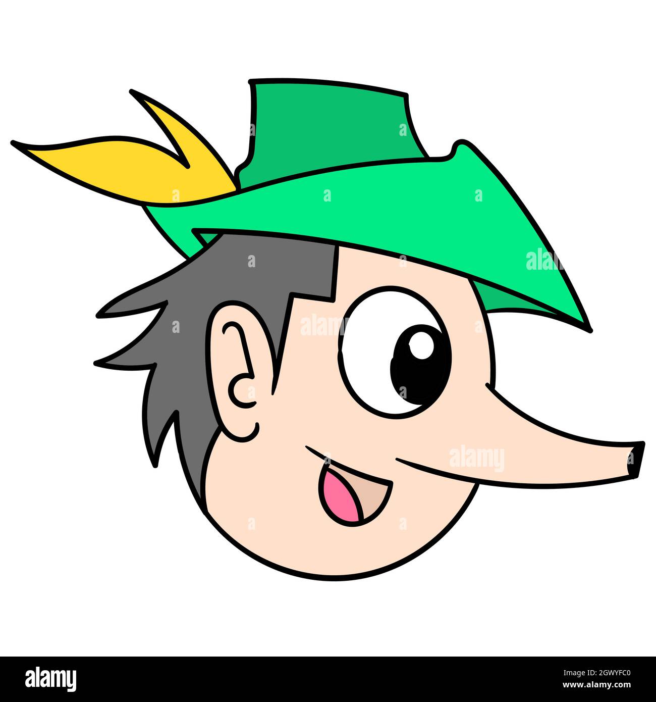 pinocchio head smiled happily Stock Vector Image & Art - Alamy