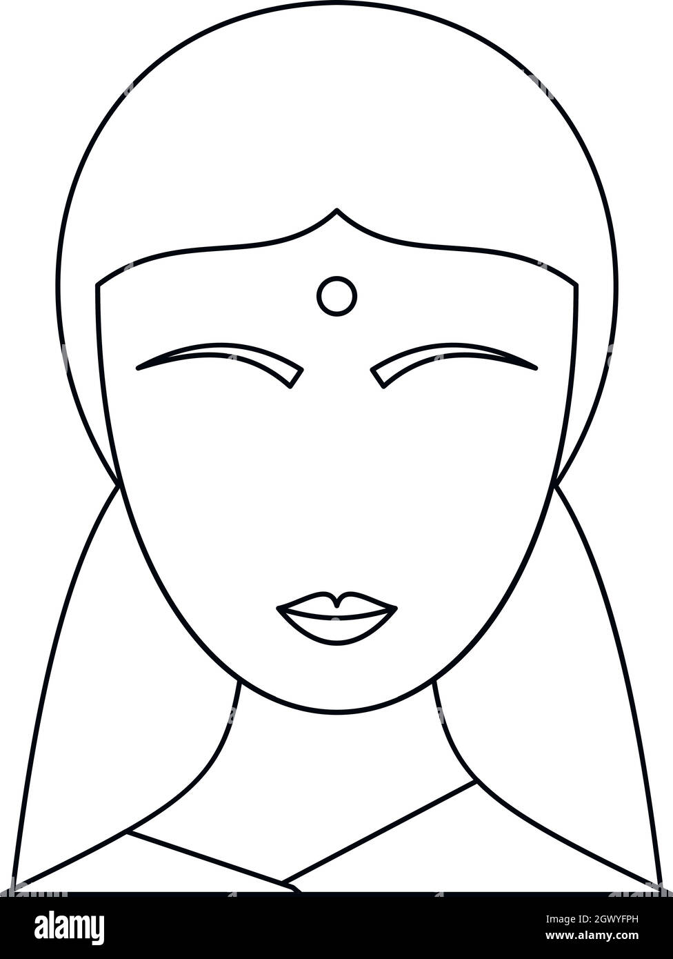 Indian Woman Face Sketch