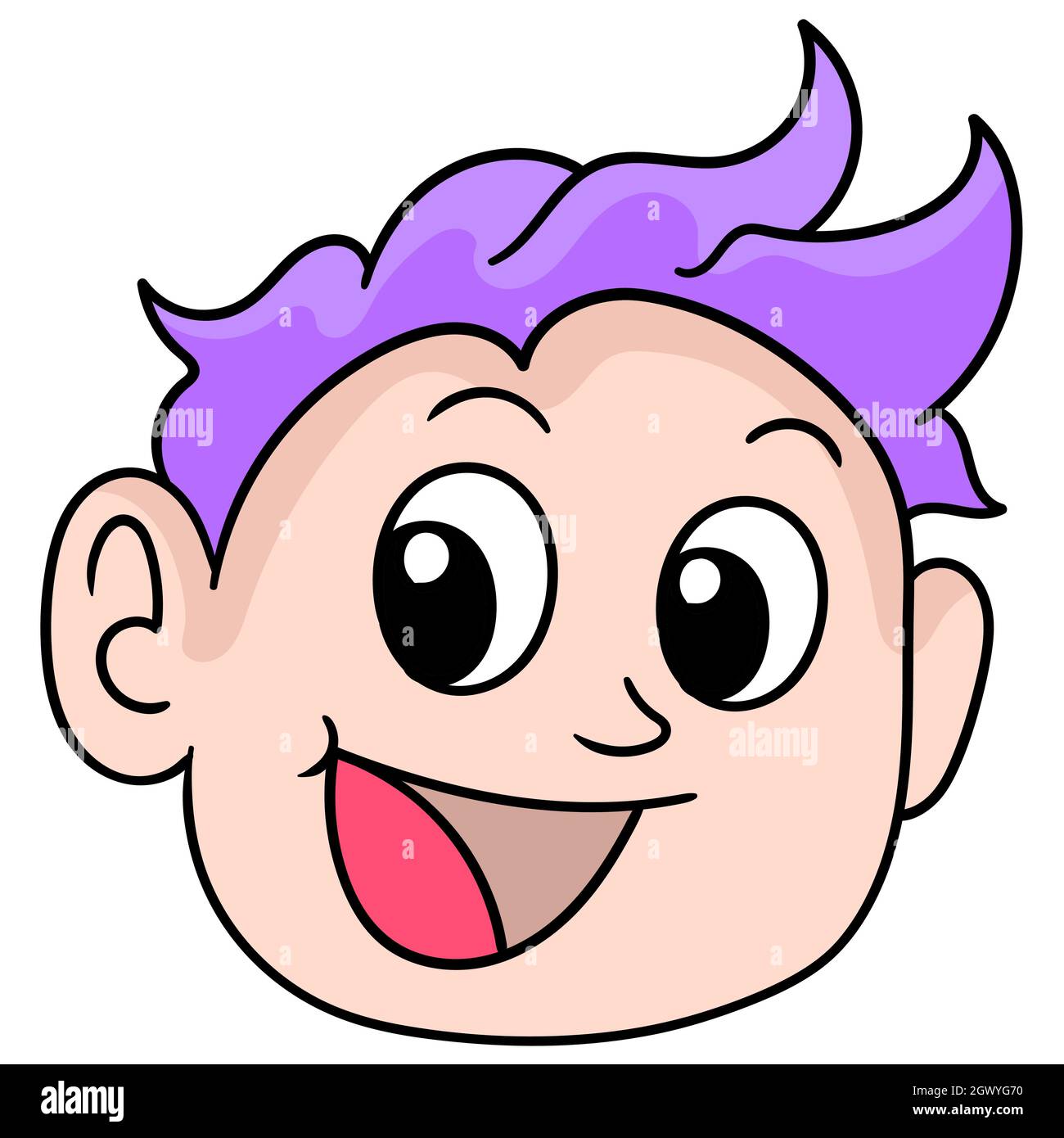 smile handsome boy purple hair Stock Vector Image & Art - Alamy