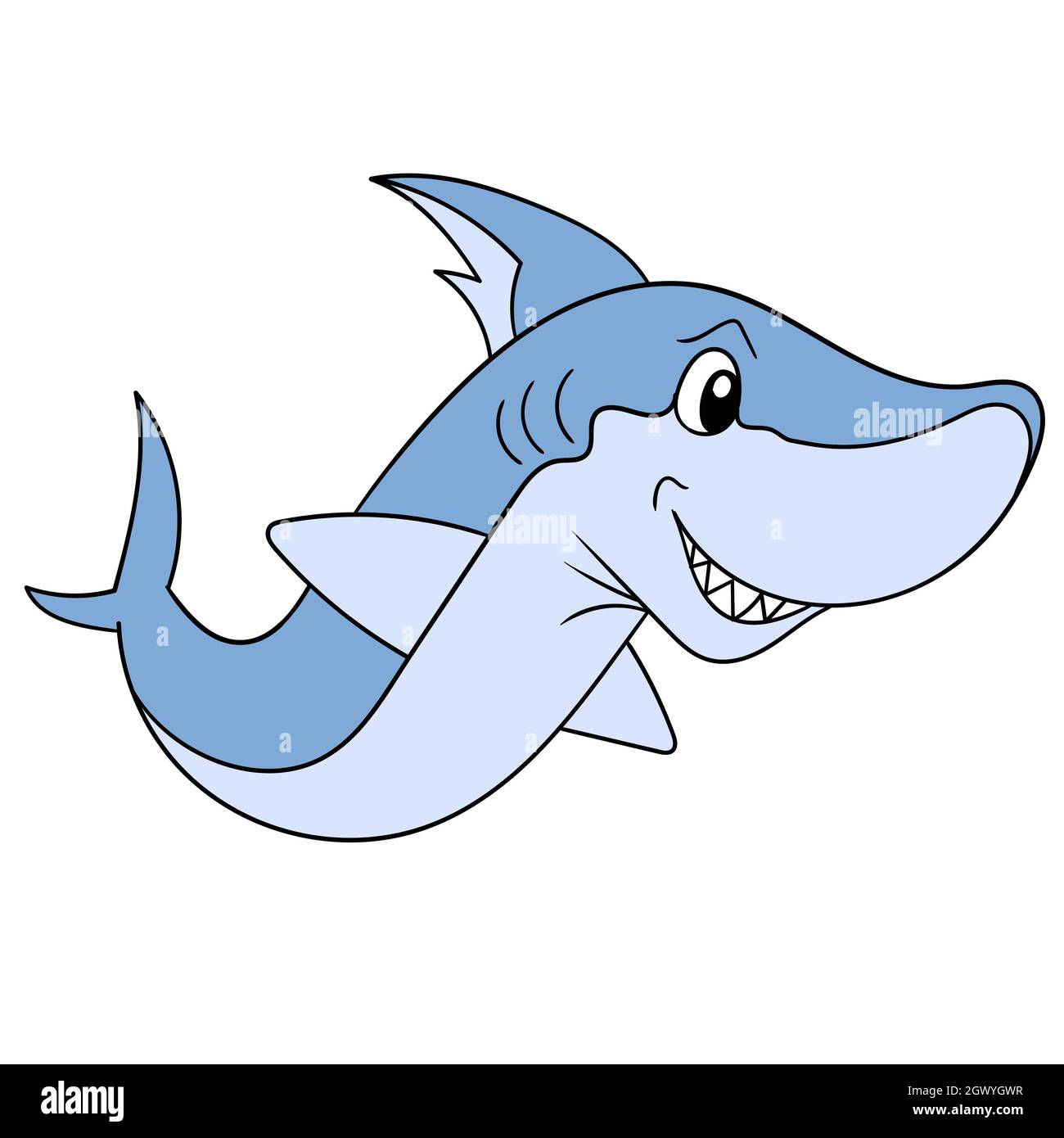 the giant fierce shark was swimming in search of its smirking face ...