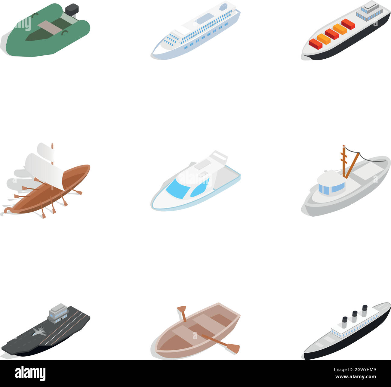 Sailing icons, isometric 3d style Stock Vector Image & Art - Alamy