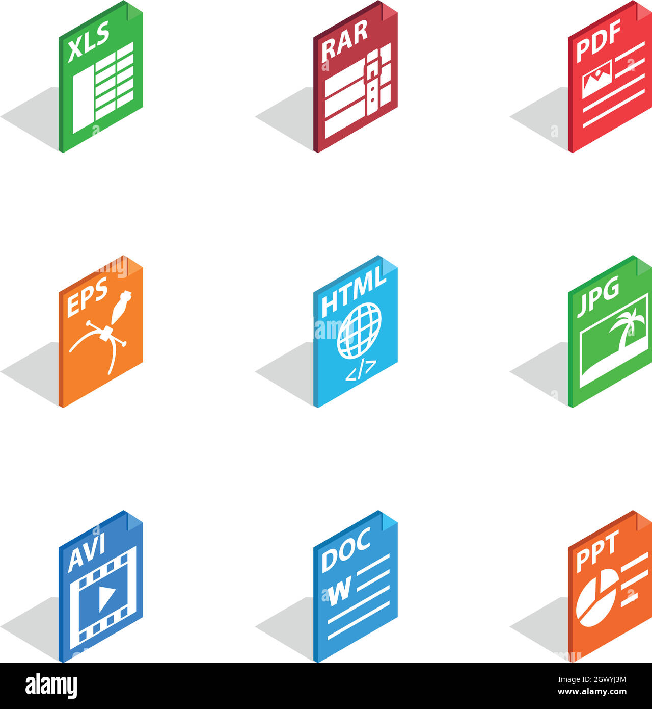 Document file format icons, isometric 3d style Stock Vector Image & Art ... Document file format icons, isometric 3d style Stock Vector Image & Art ...