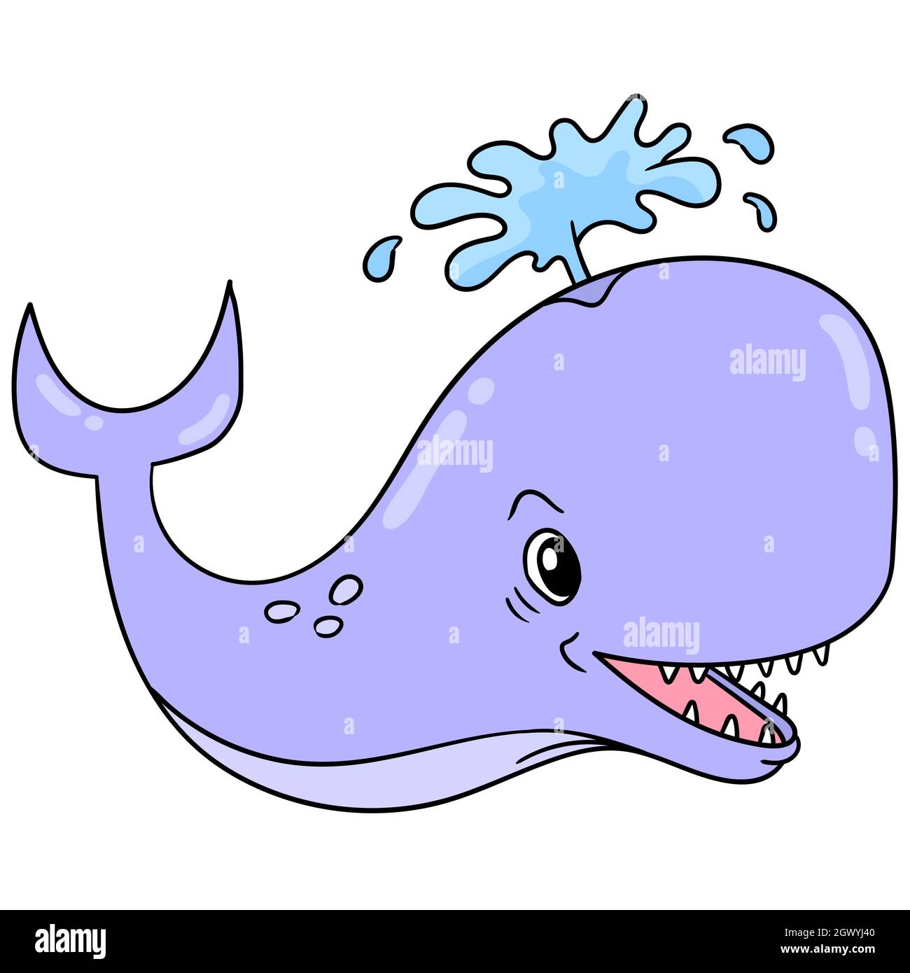 giant whale smiling happily playing water Stock Vector Image & Art - Alamy