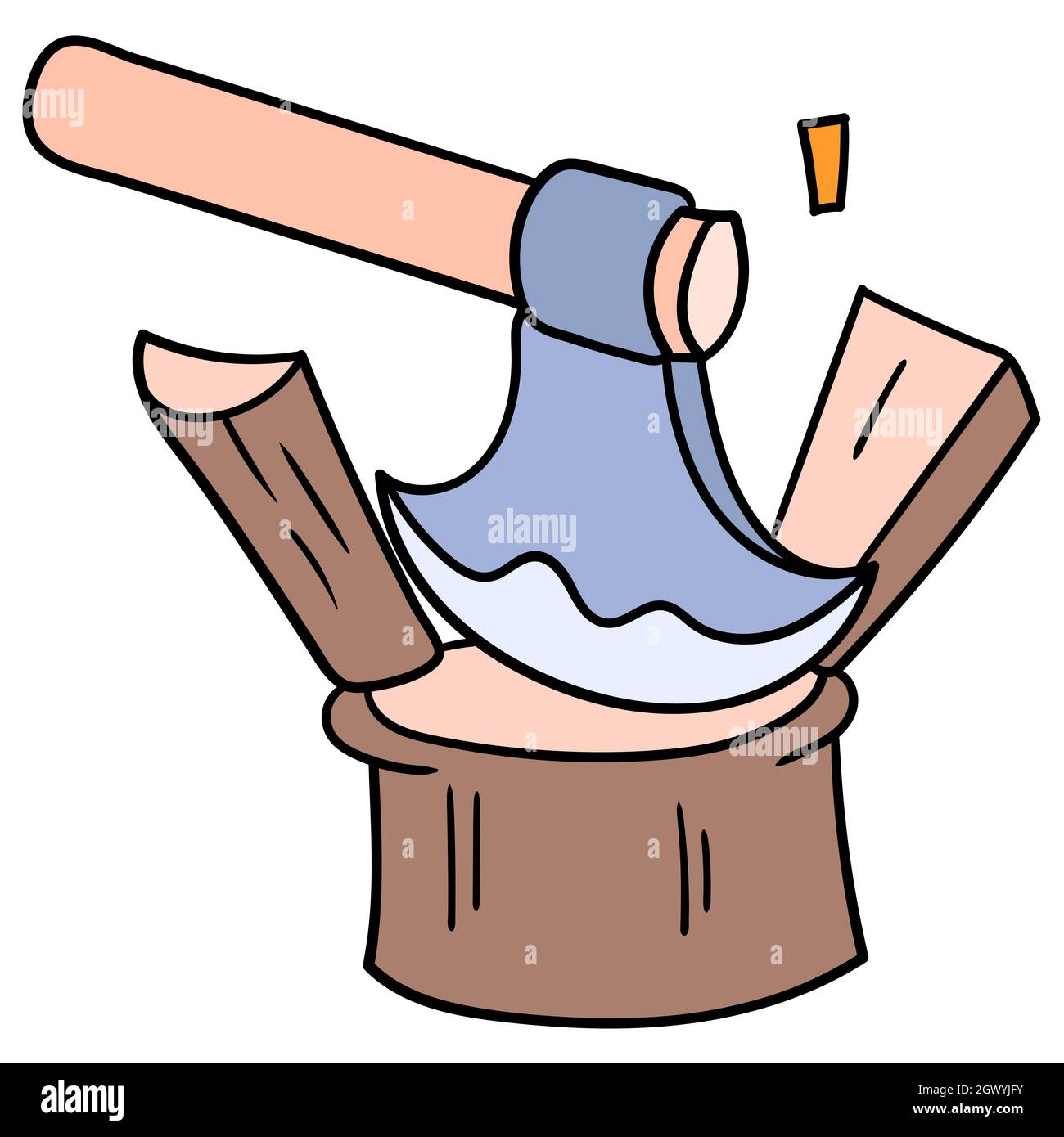 the ax split the logs of the tree Stock Vector Image & Art - Alamy