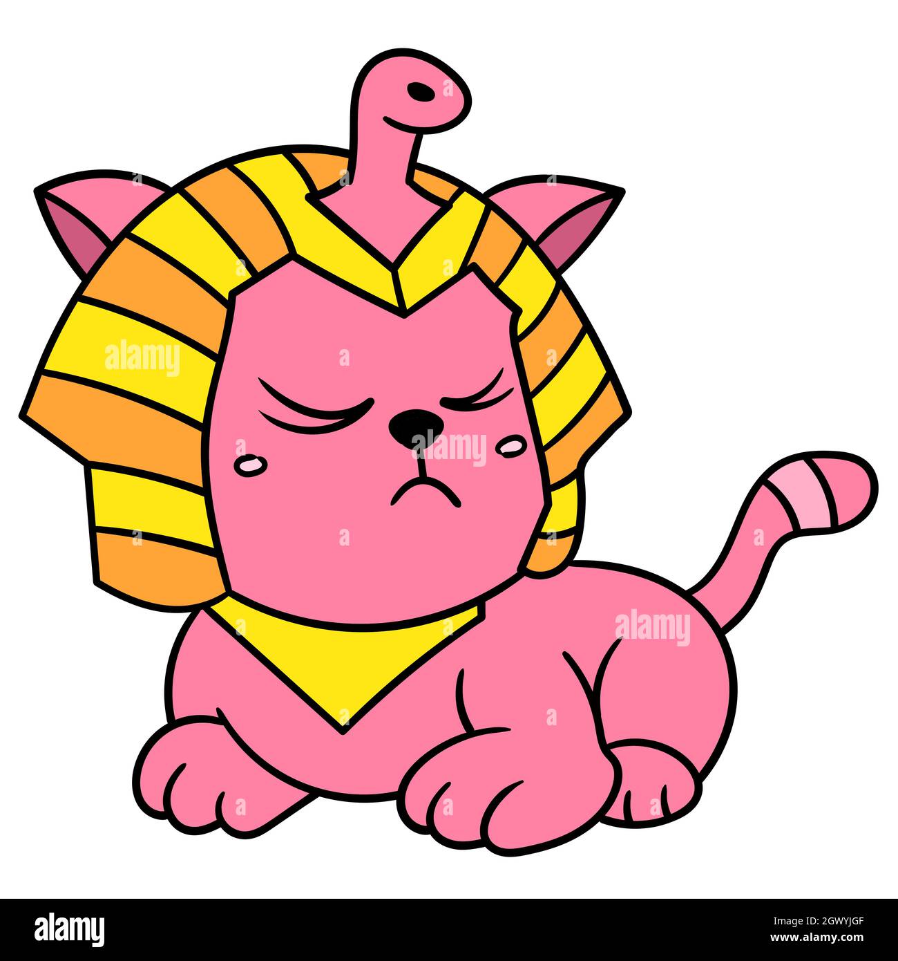 Egyptian cat icon in cartoon hi-res stock photography and images - Alamy