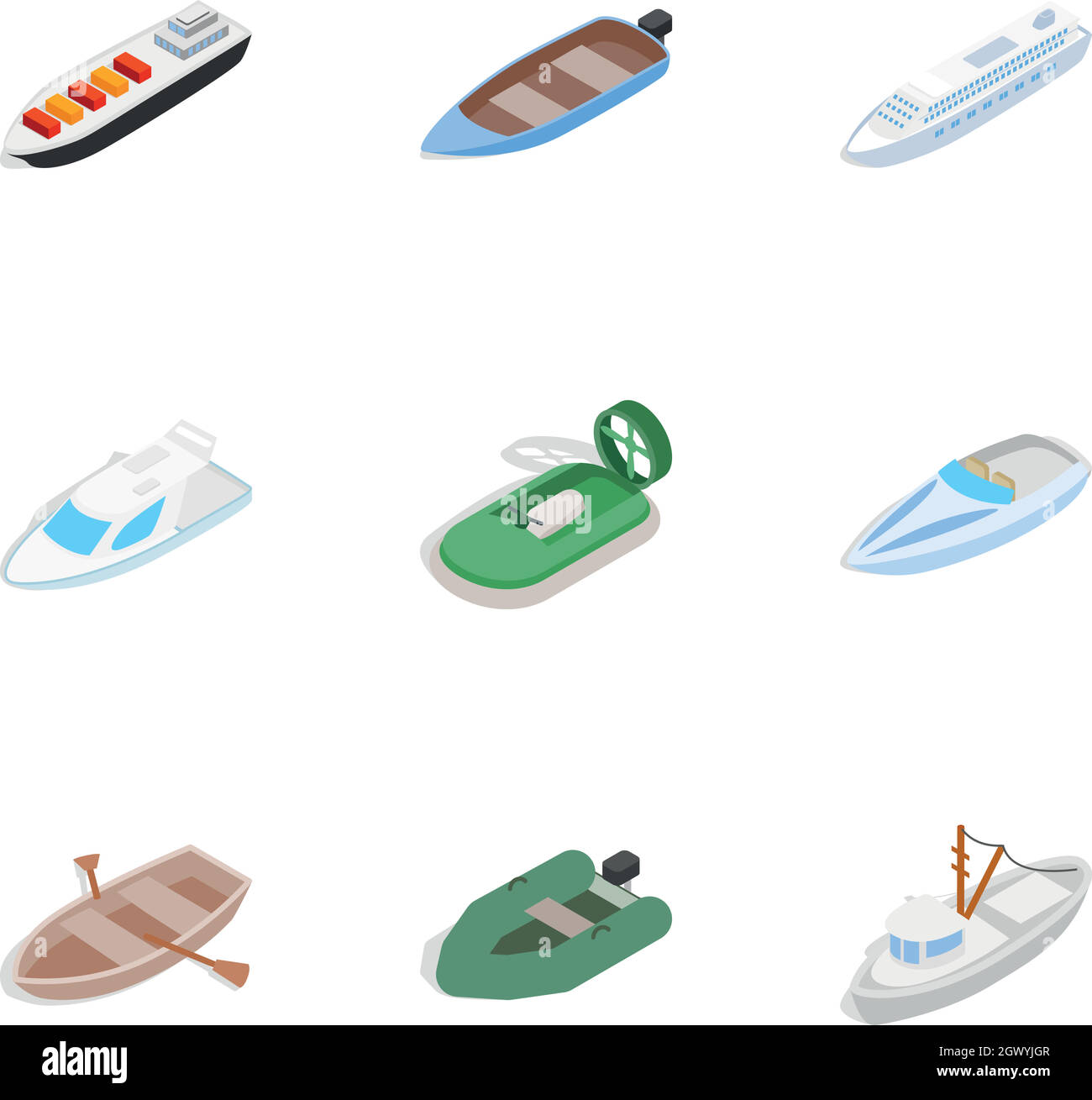 Ship and boat icons, isometric 3d style Stock Vector Image & Art - Alamy