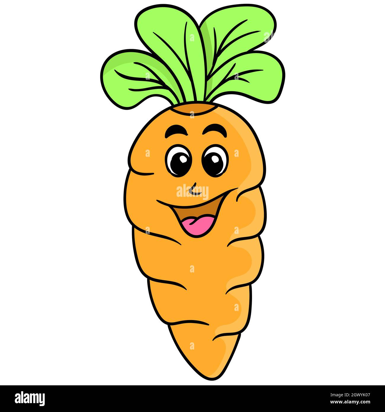 a lush vegetable carrot with a happy smiling face Stock Vector Image ...