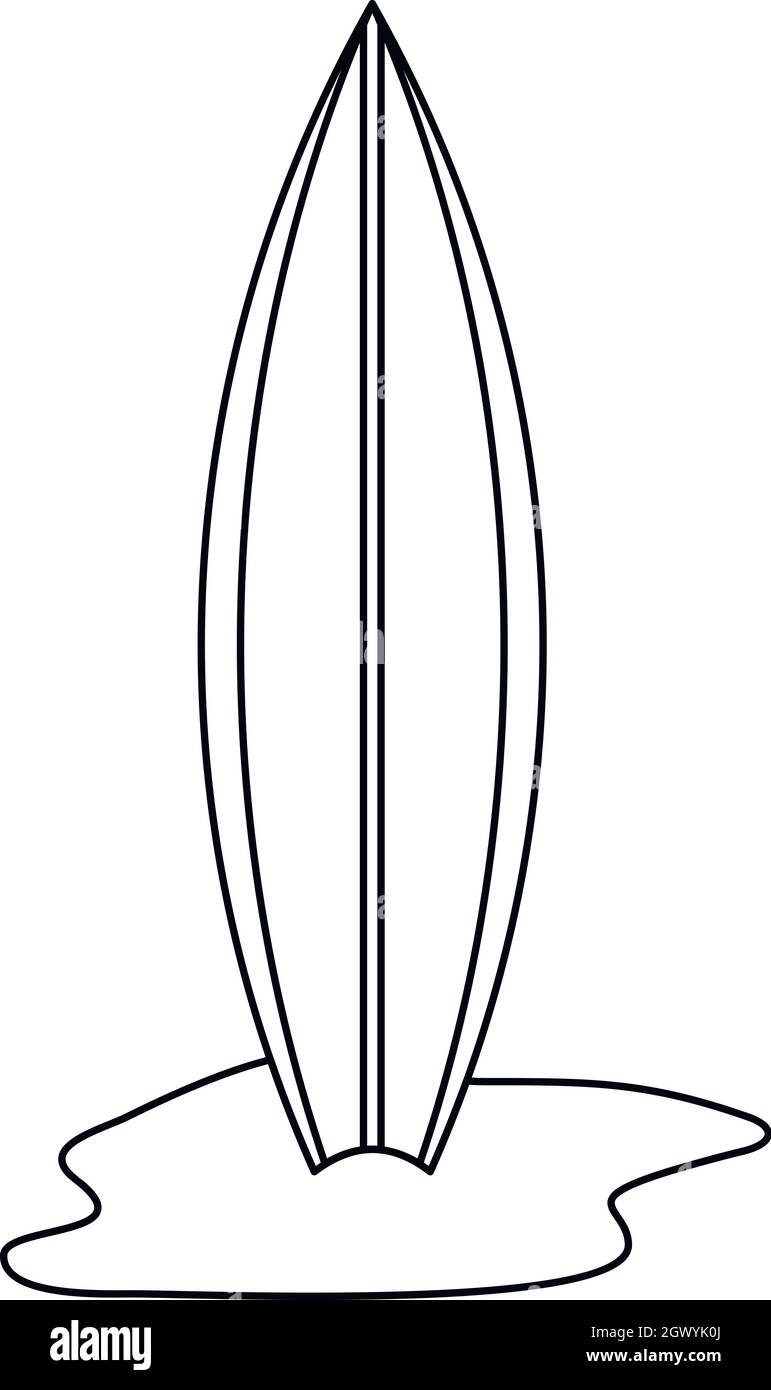 Surf board icon, outline style Stock Vector Image & Art - Alamy