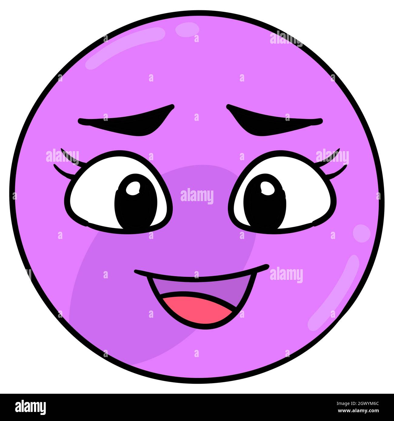 smile emoticon ball purple Stock Vector Image & Art - Alamy