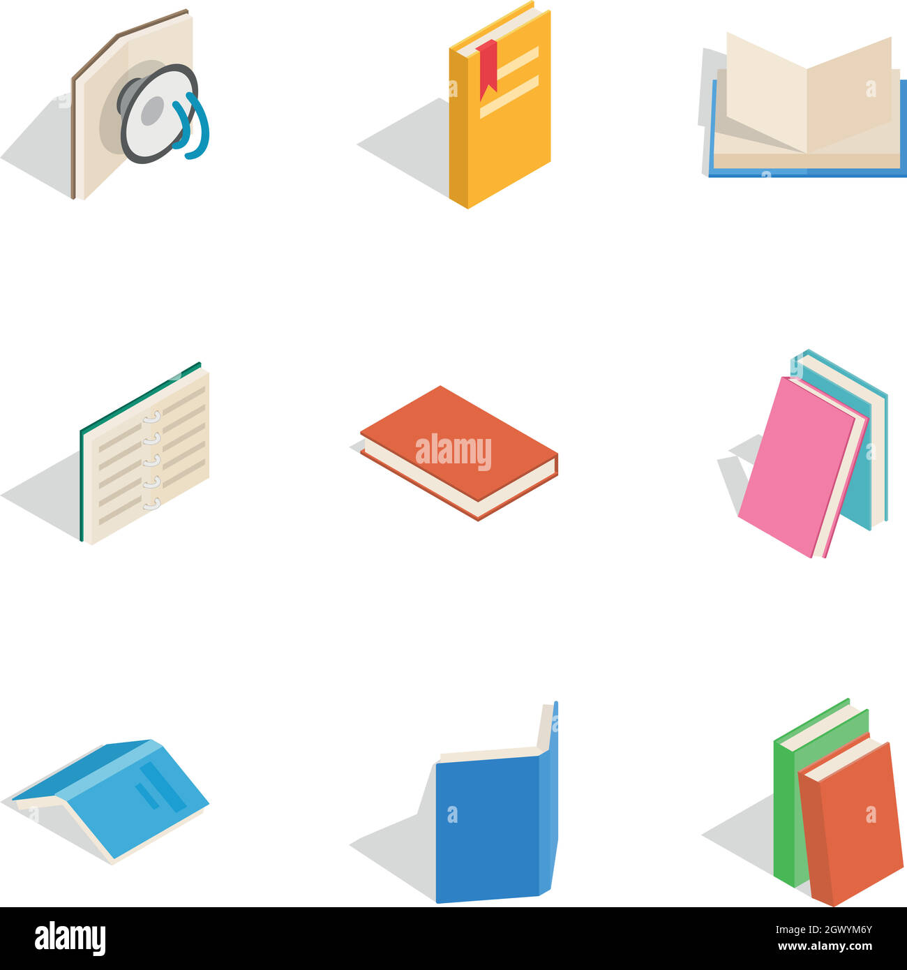Reading icons, isometric 3d style Stock Vector Image & Art - Alamy