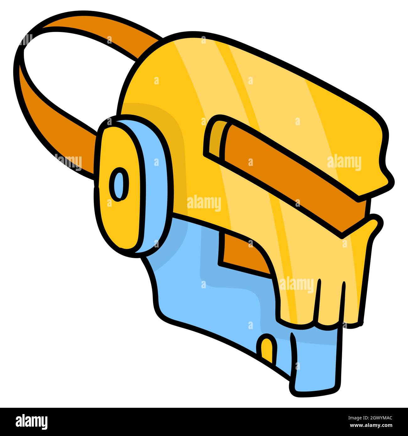 the head of a sophisticated robot with a scary face Stock Vector Image ...
