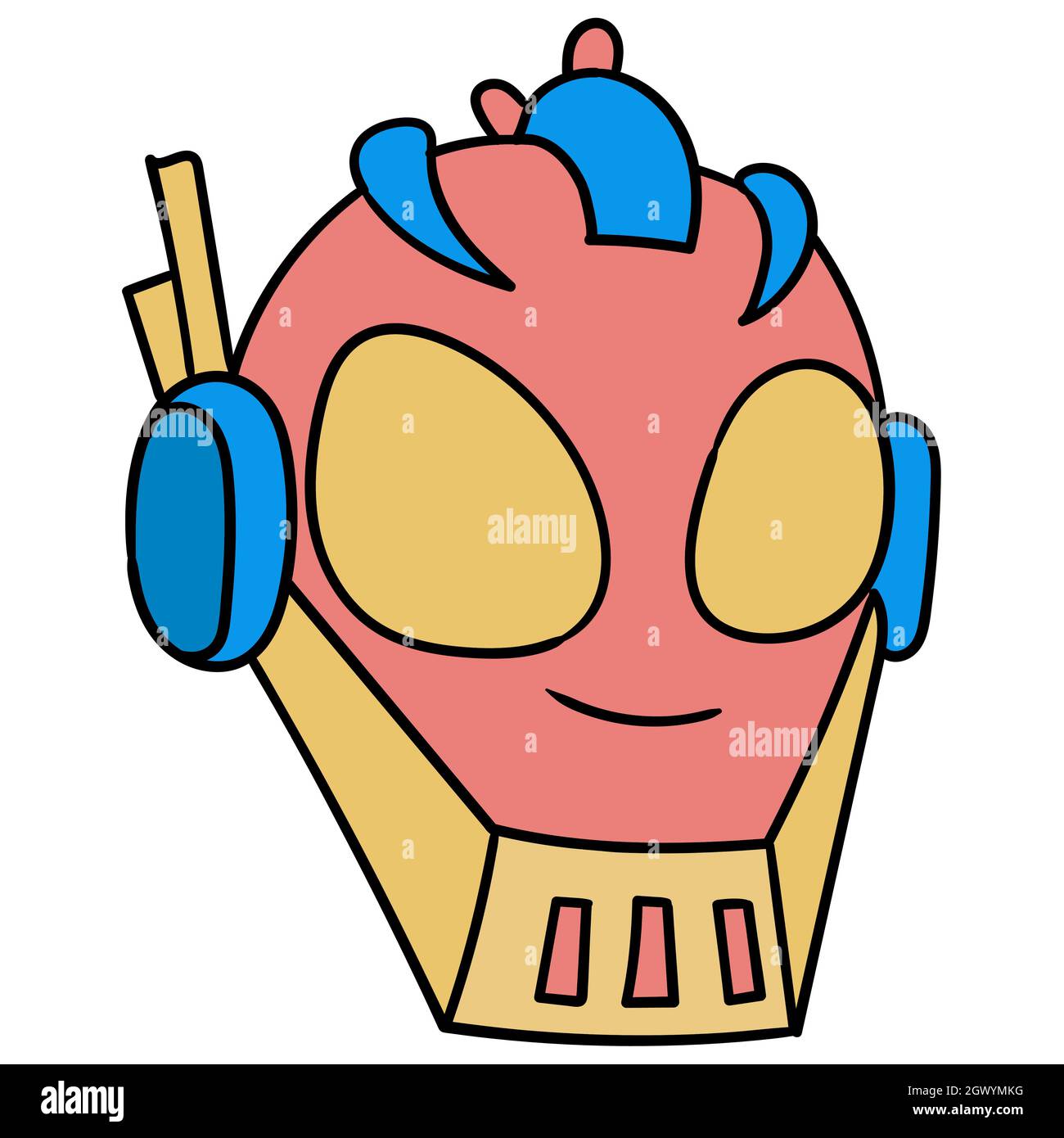 Friendly cartoon robot head hi-res stock photography and images - Alamy