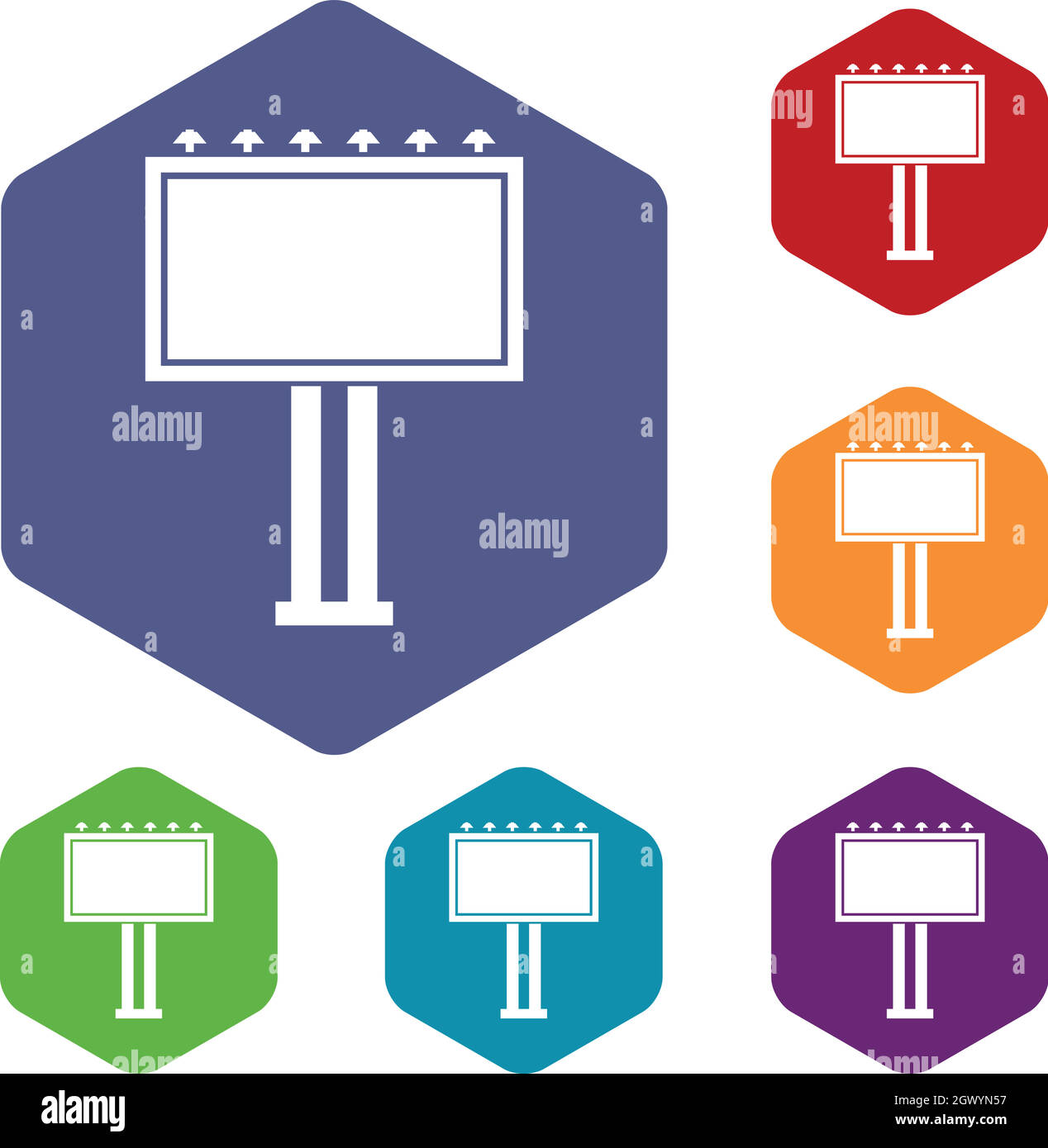 Advertising billboard icons set Stock Vector Image & Art - Alamy