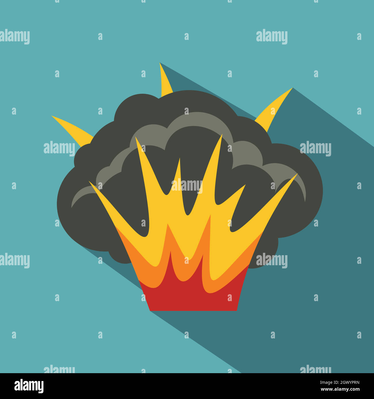 Projectile explosion icon, flat style Stock Vector Image & Art - Alamy