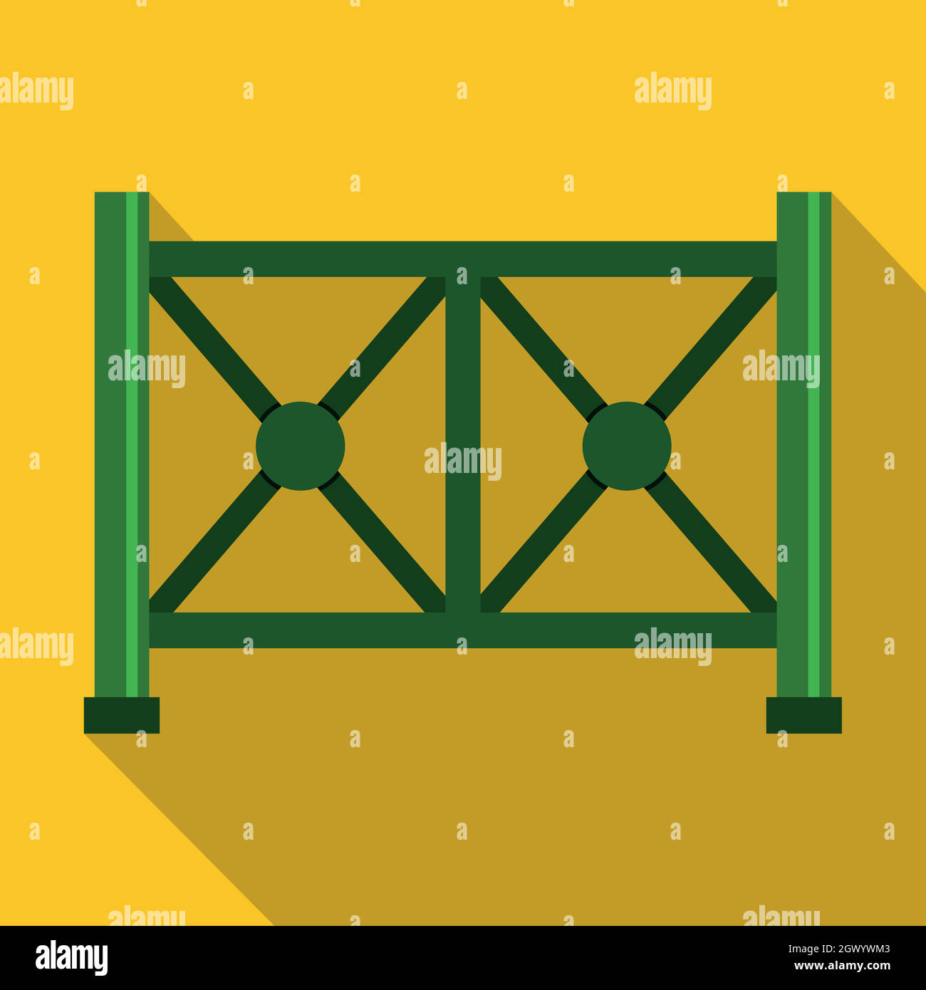 Metal fence icon, flat style Stock Vector Image & Art - Alamy