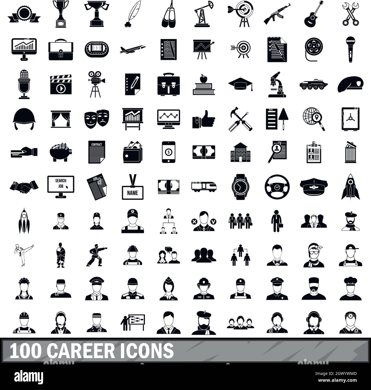 100 career icons set in simple style Stock Vector Image & Art - Alamy