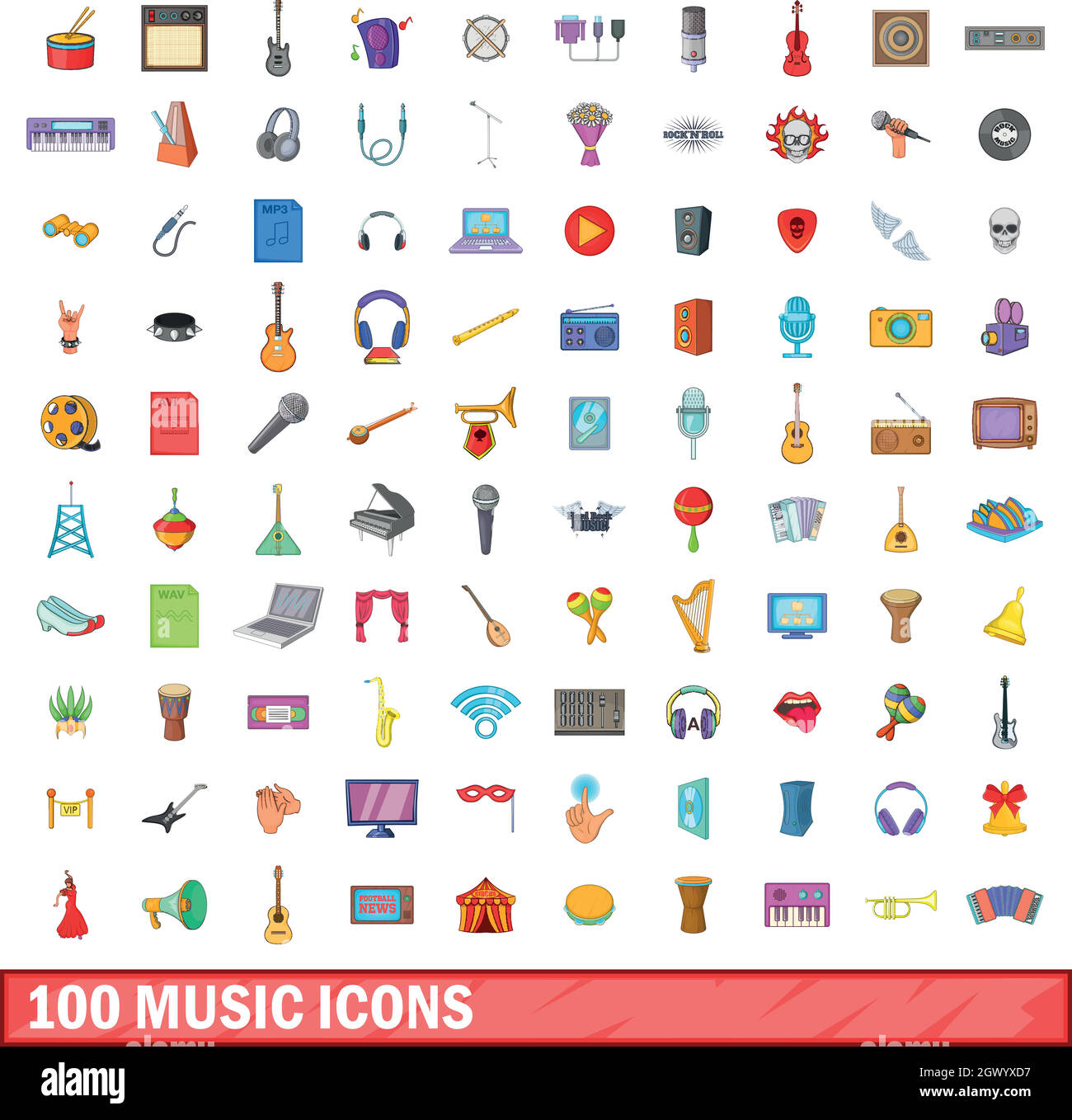 Icons style music set Stock Vector Images - Alamy