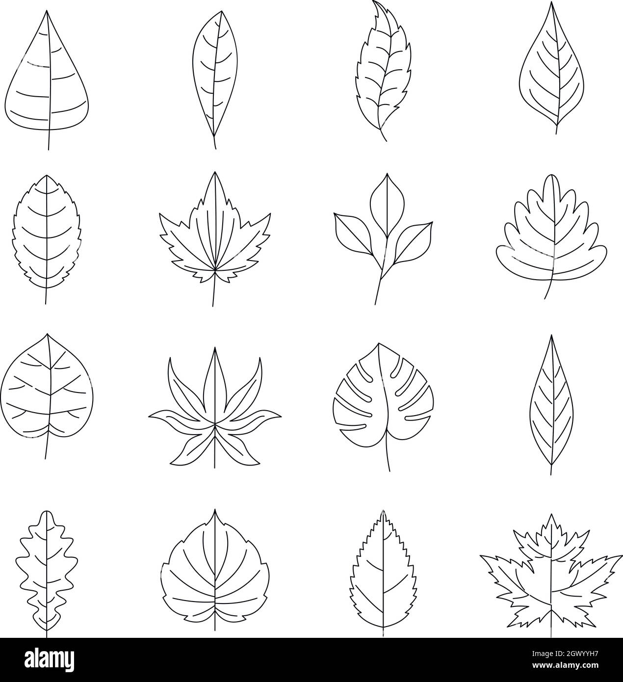 Leafs drawing Cut Out Stock Images & Pictures - Alamy