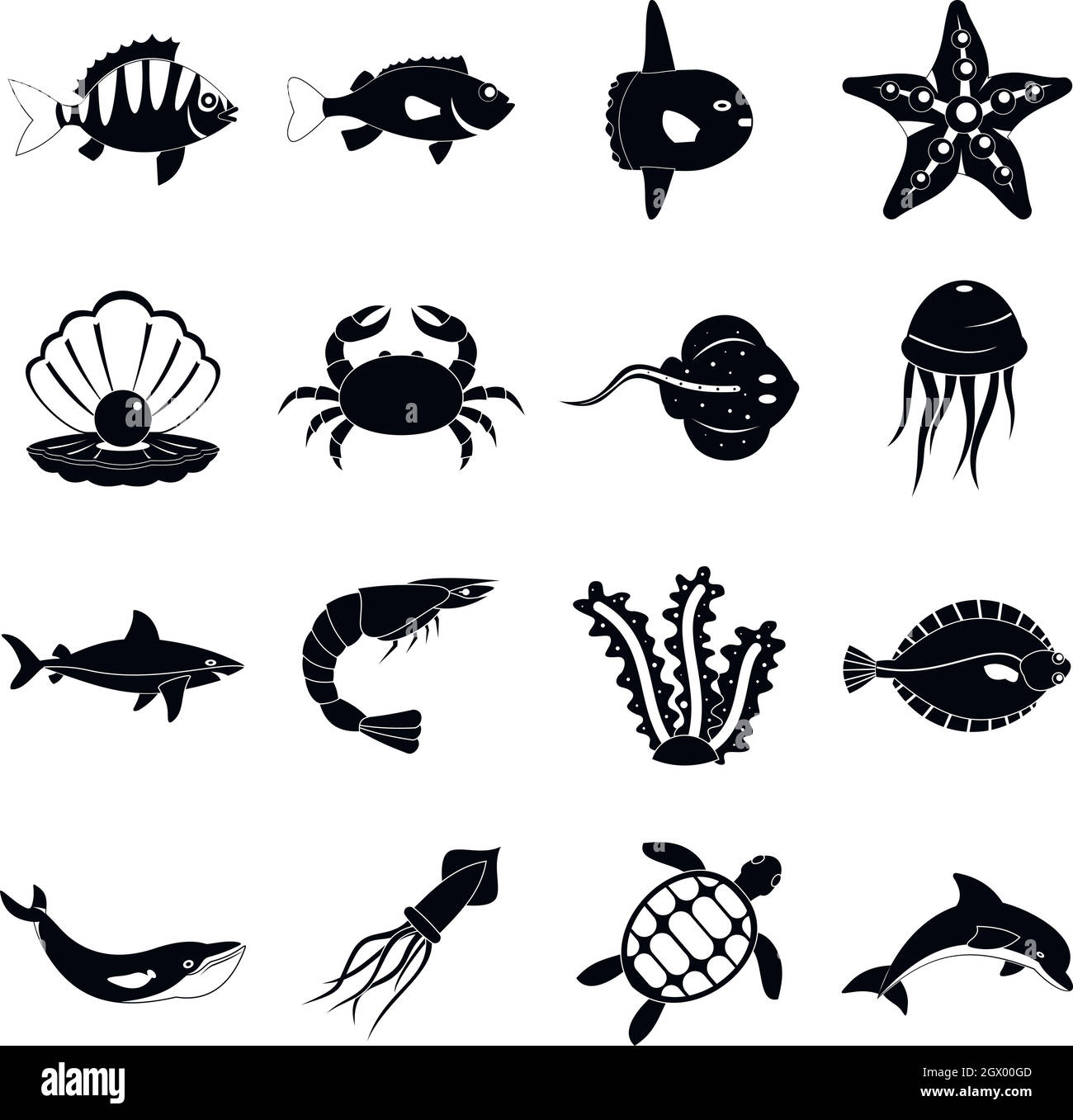 Sea animals whale dolphin Stock Vector Images - Alamy