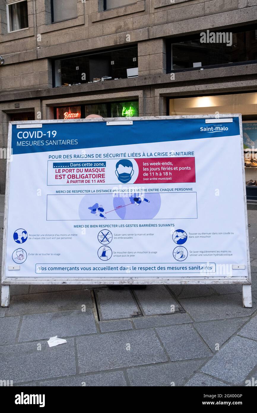 Coronavirus messages and safety measures at supermarkets, shops ...