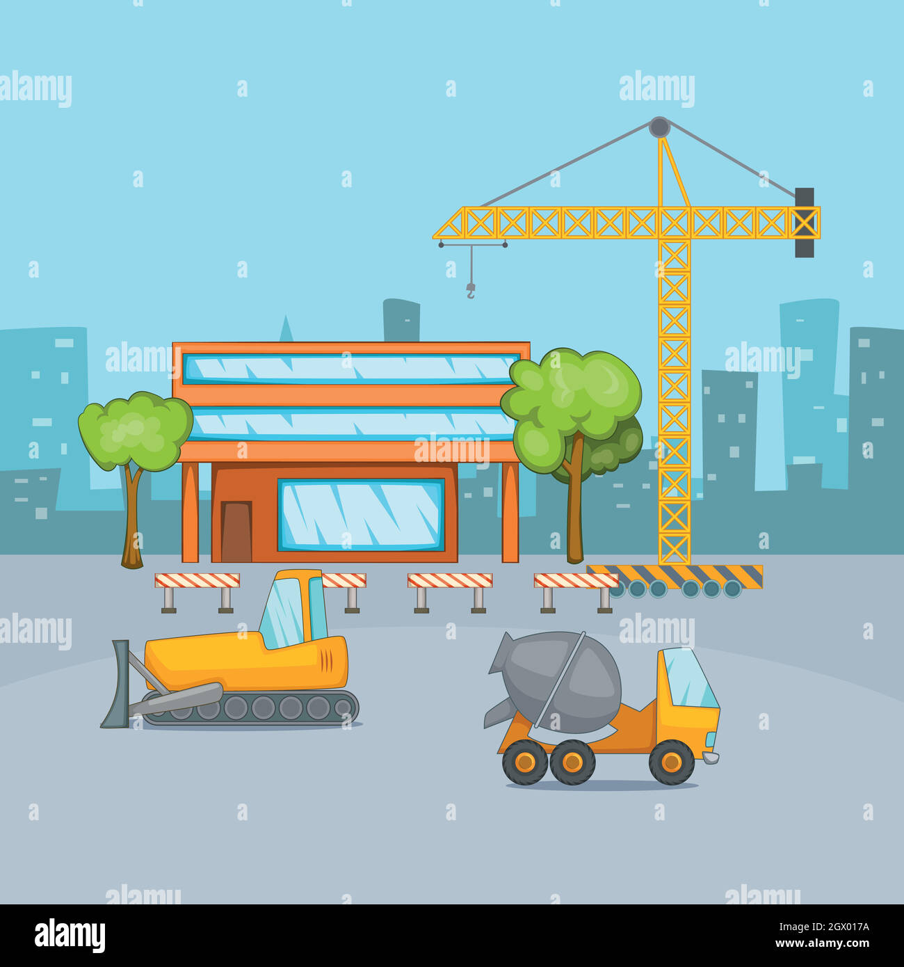 Building bulldozer illustration vector Stock Vector Images - Alamy