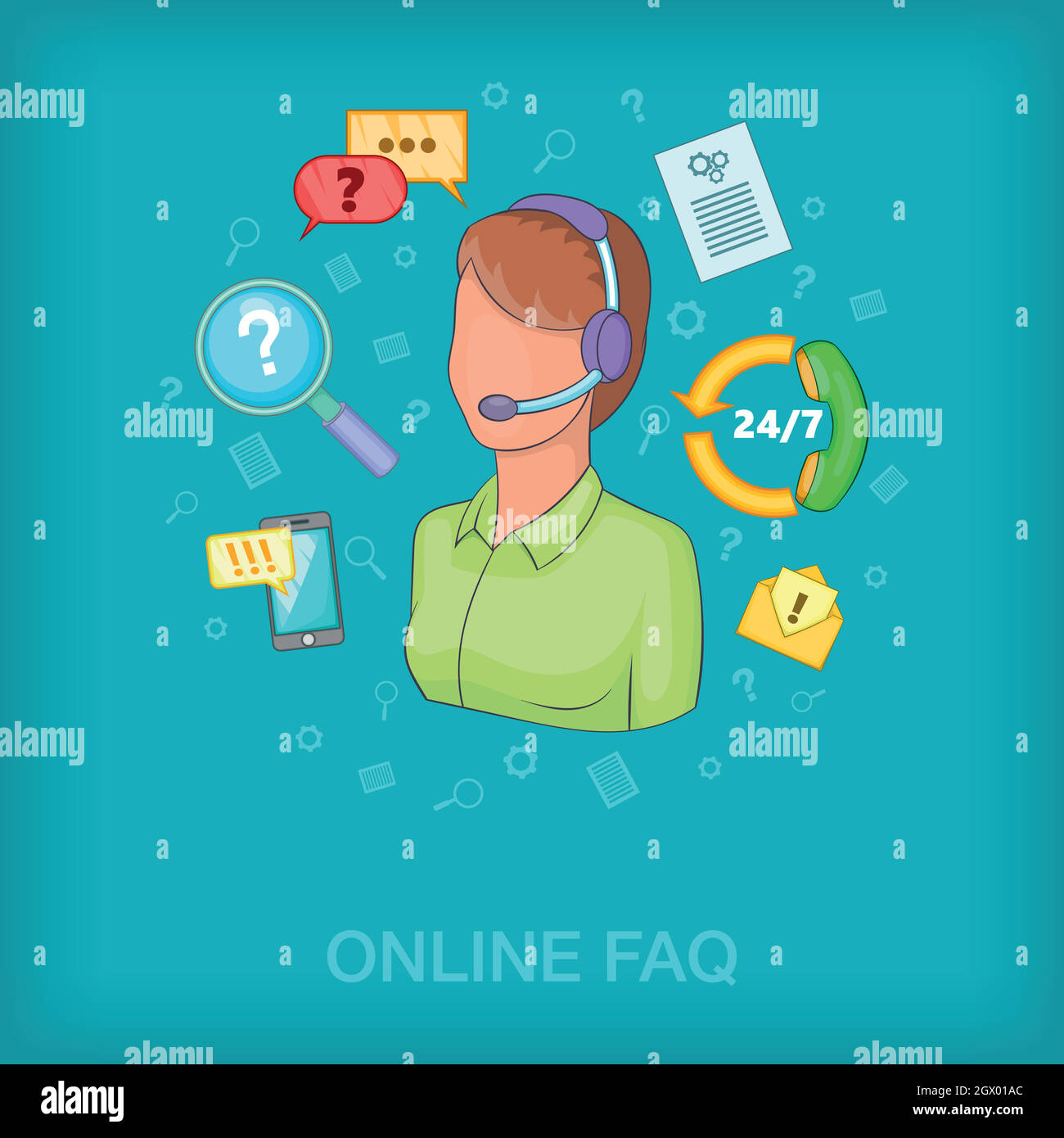 Call center concept woman, cartoon style Stock Vector Image & Art - Alamy
