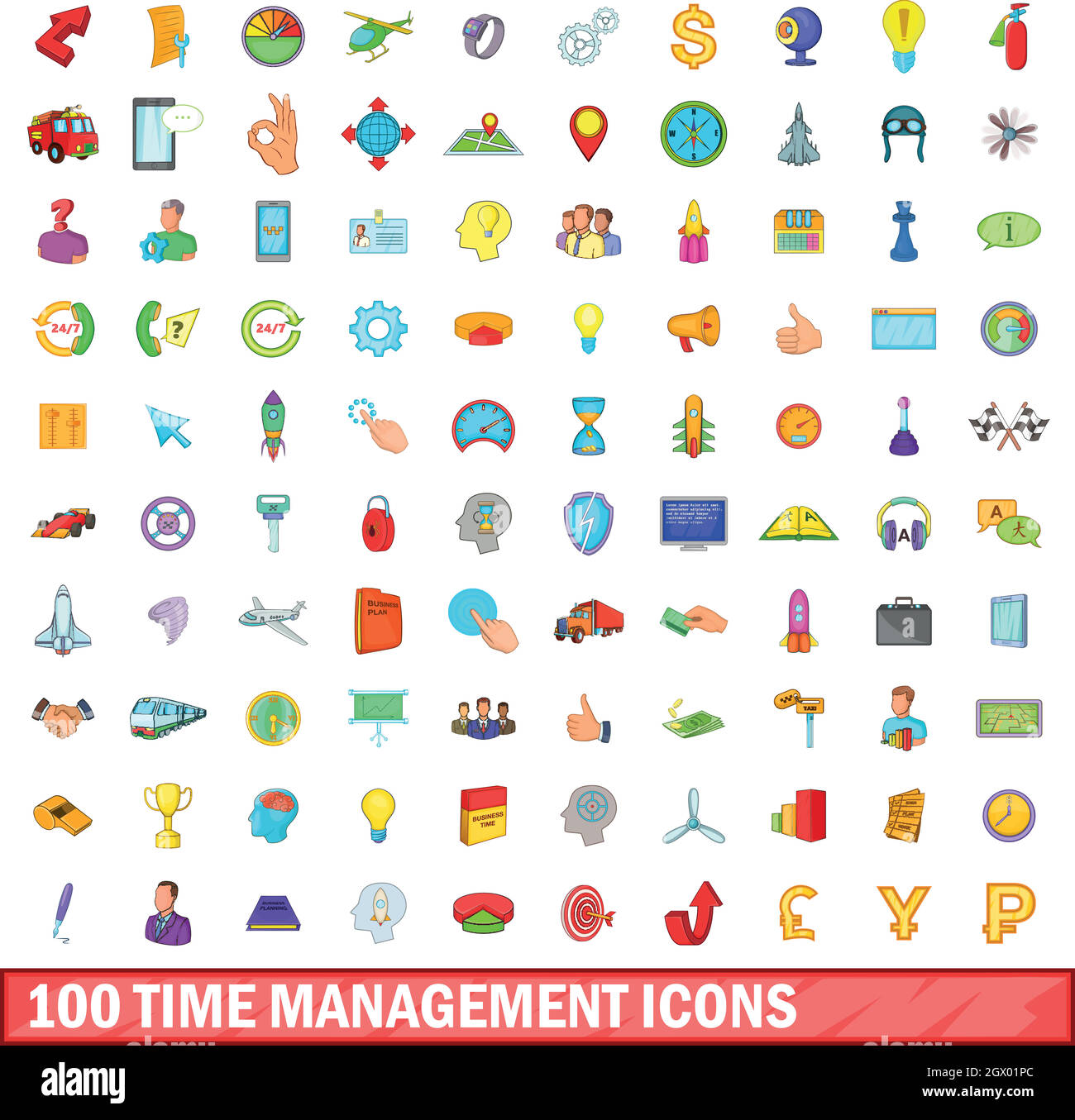 Time management icons clock hi-res stock photography and images - Alamy