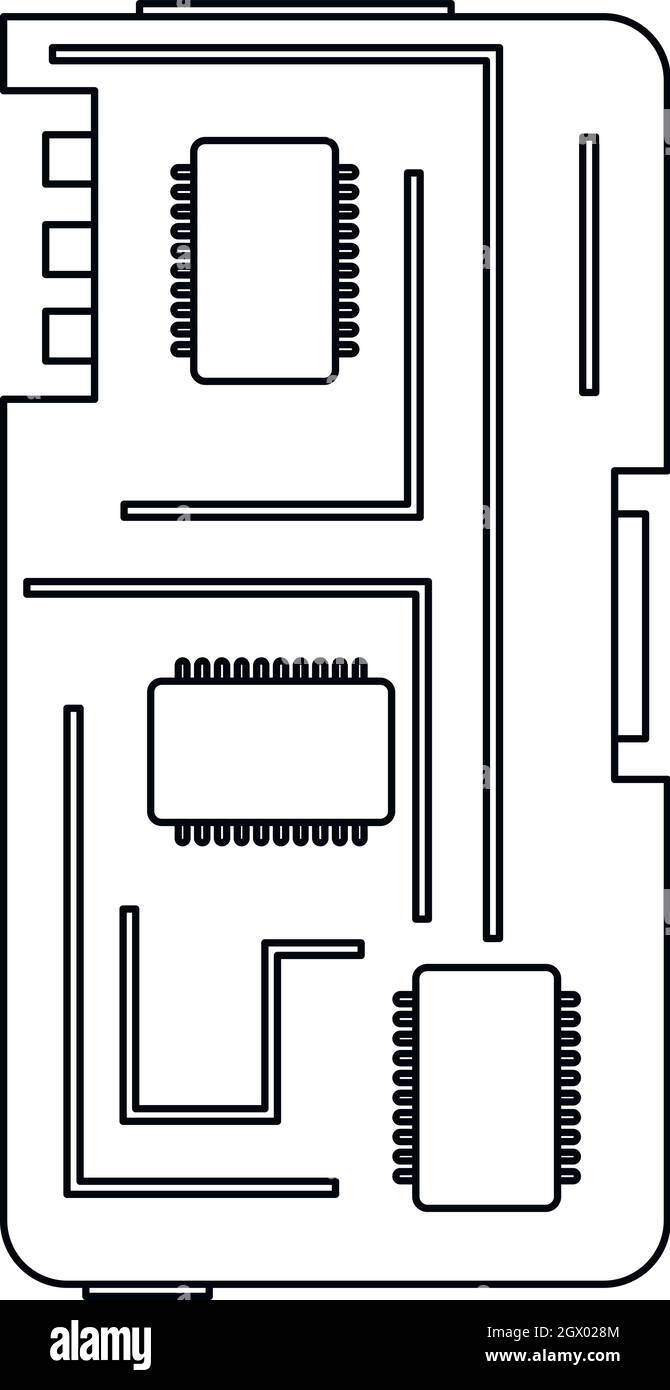 Phone chip icon, outline style Stock Vector Image & Art - Alamy