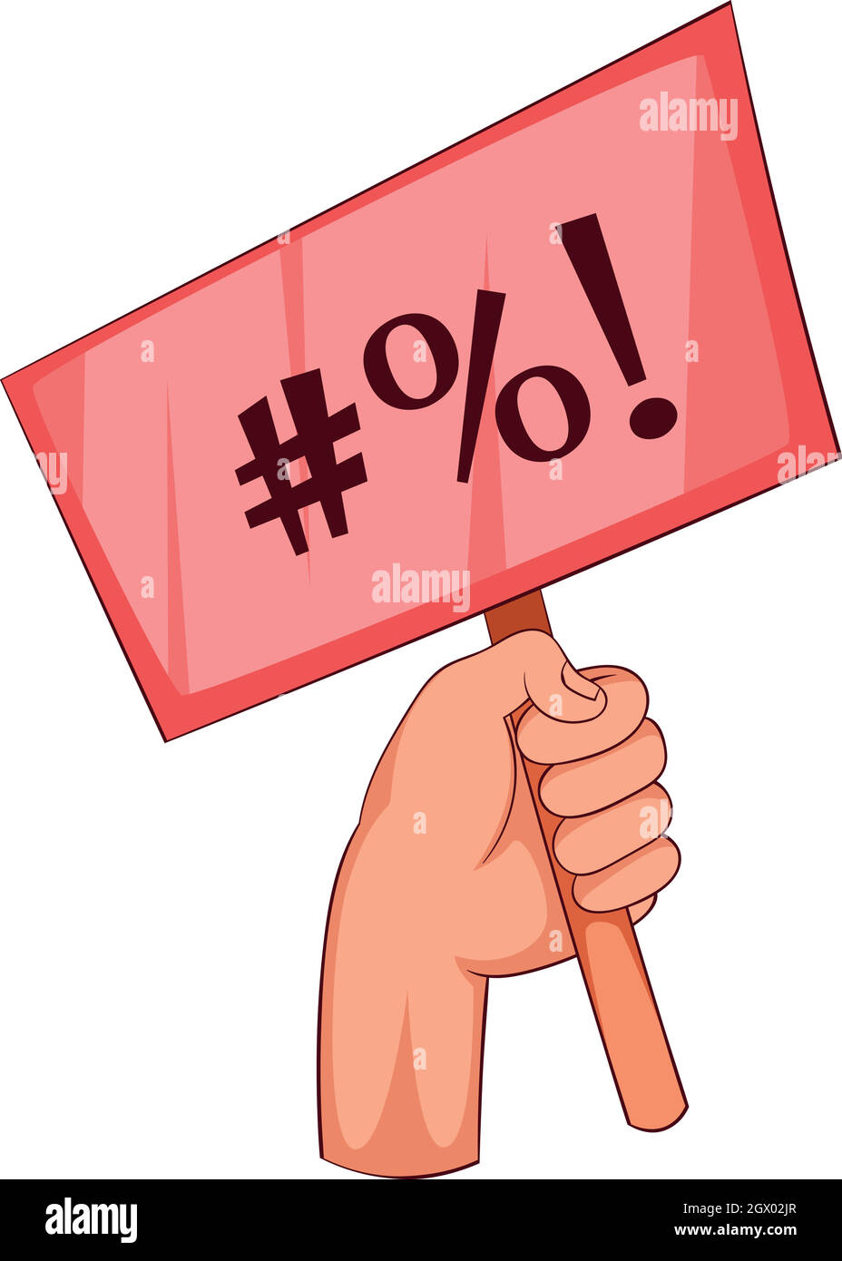 Hand holding protest placard icon, cartoon style Stock Vector Image ...