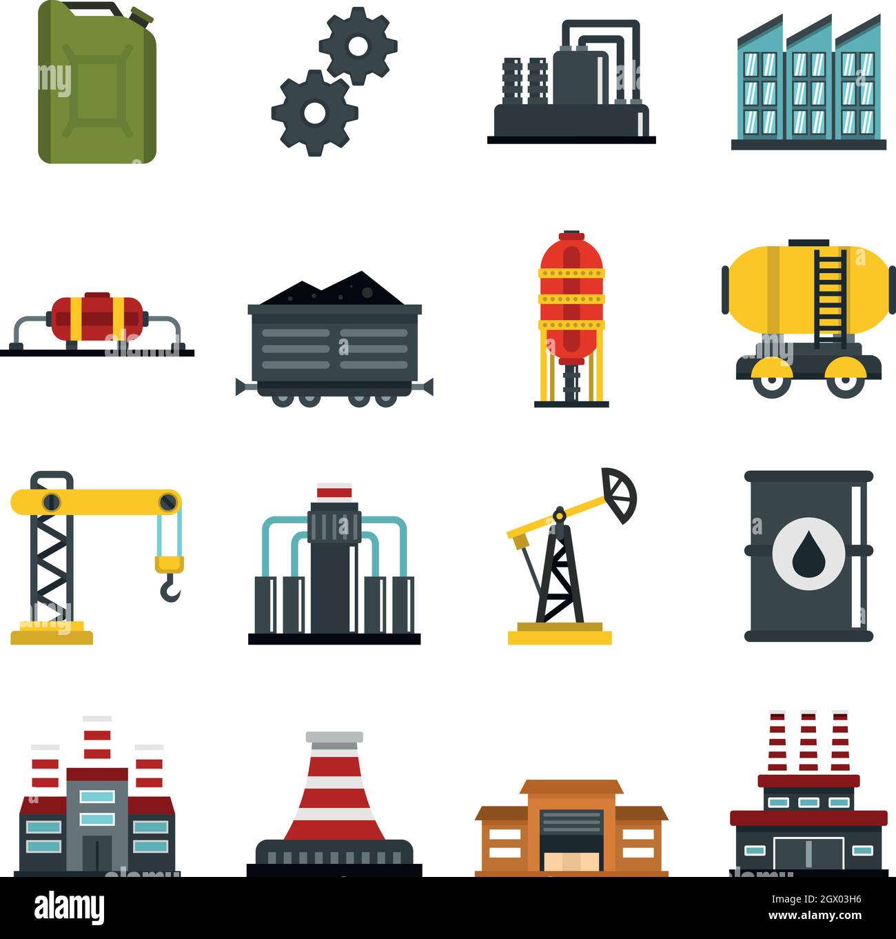 Industry set flat icons Stock Vector Image & Art - Alamy