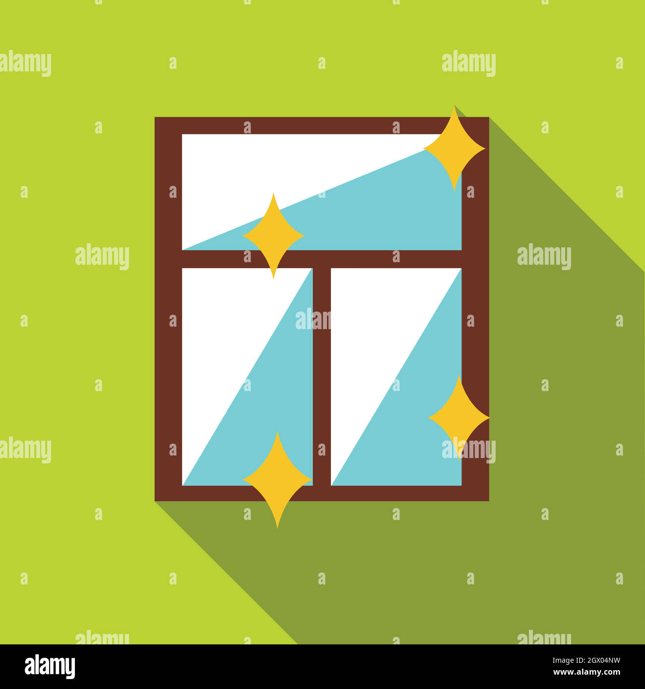 Clean window icon, flat style Stock Vector Image & Art - Alamy