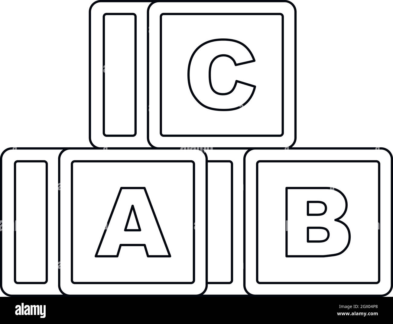 Alphabet cubes icon, outline style Stock Vector Image & Art - Alamy